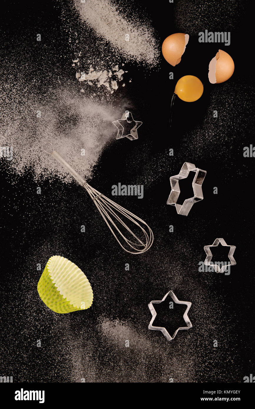 Artistic and creative baking concept showing necessary baking ...