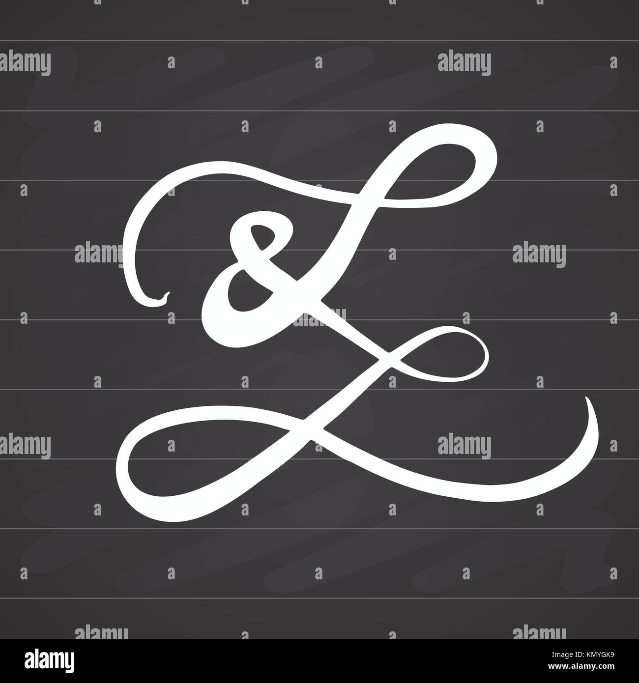 Ampersand symbol, hand drawn grunge sign, vector illustration isolated ...