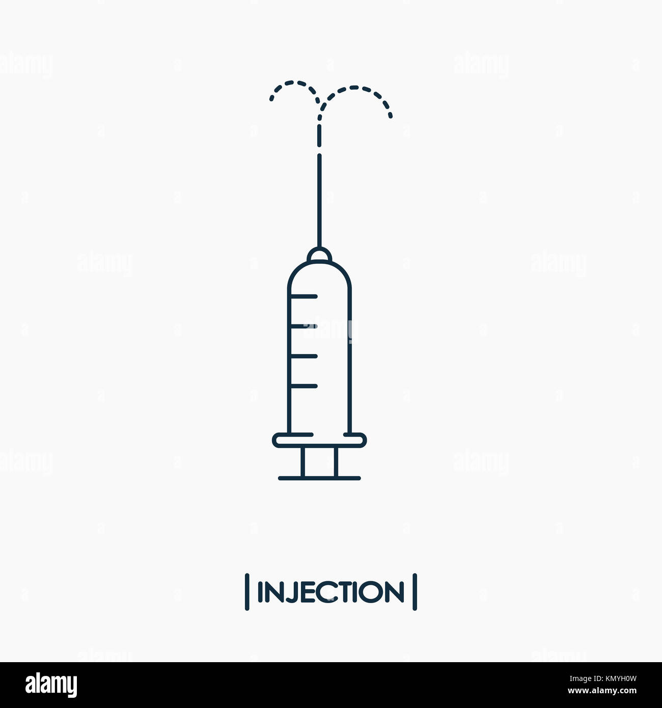 Injection outline icon isolated. Syringe with spray Stock Photo - Alamy