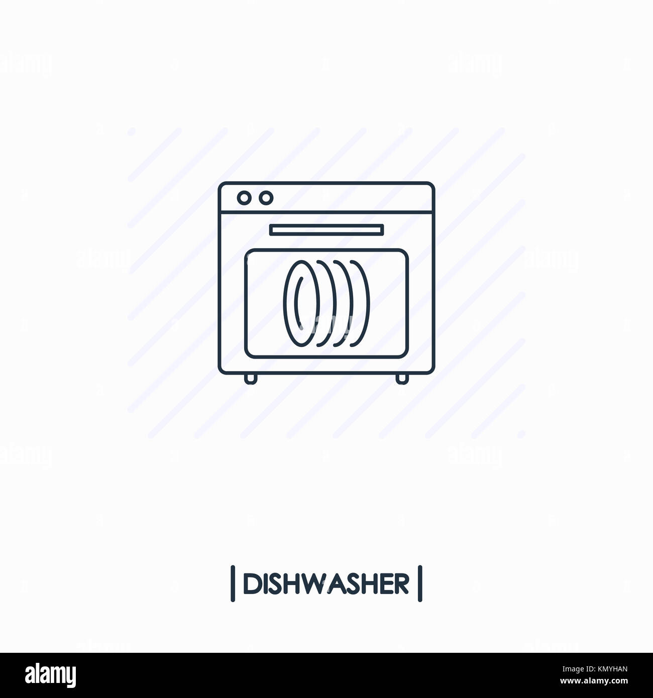 Dishwasher outline icon isolated Stock Photo - Alamy