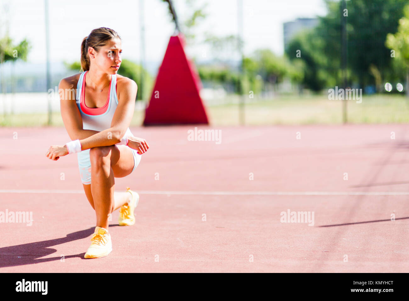 Athletic beautiful young woman portrait Stock Photo - Alamy
