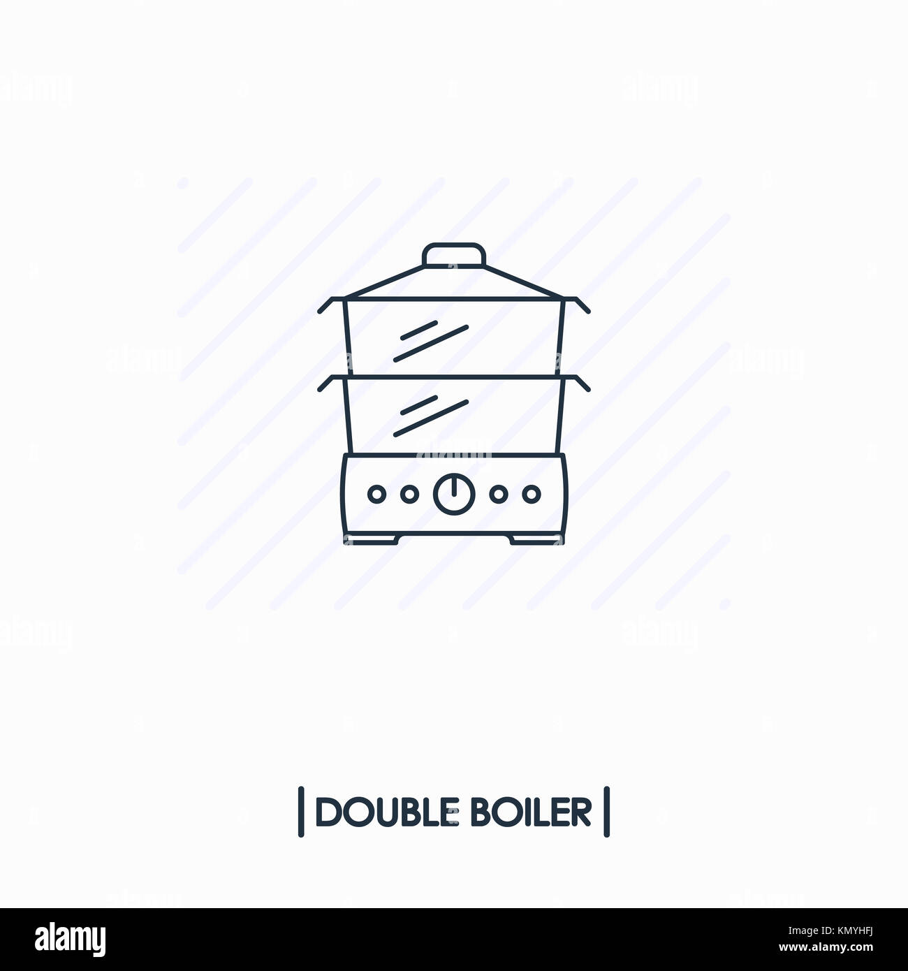 Double boiler outline icon isolated Stock Photo - Alamy