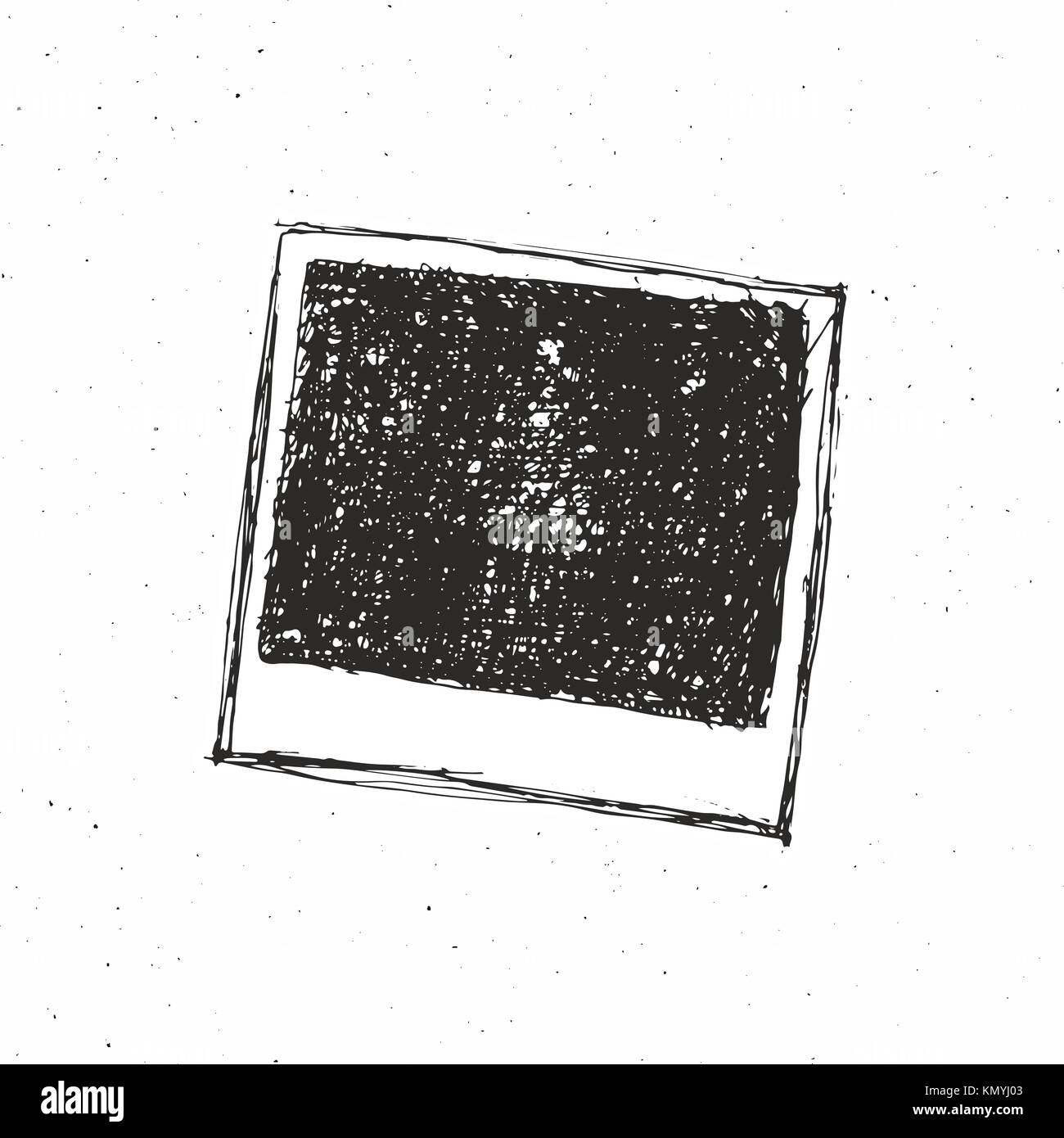 Retro photo frame hand drawn sketch template design. vector ...