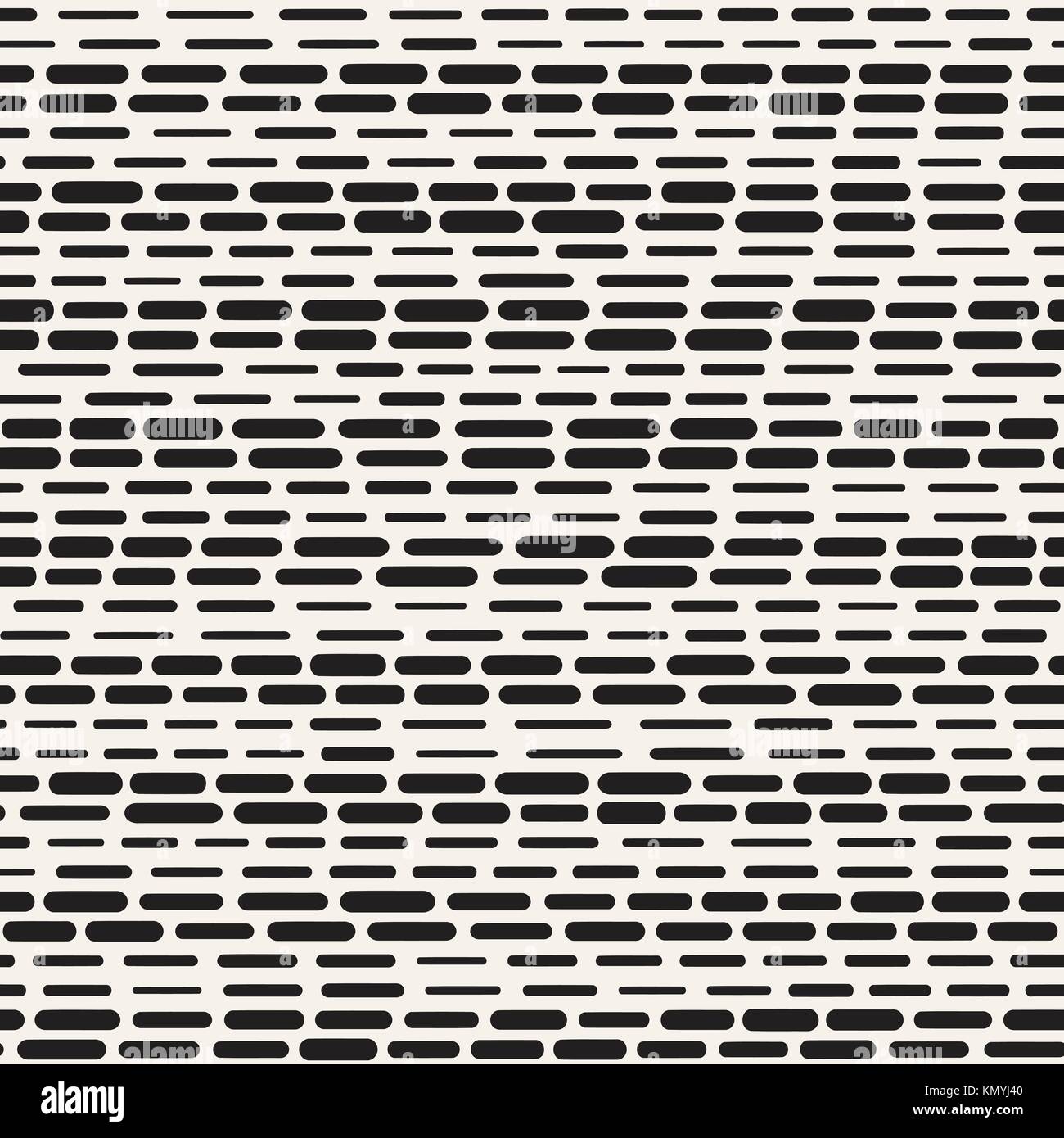 Black and White Irregular Rounded Dashed Lines Pattern. Modern Abstract ...