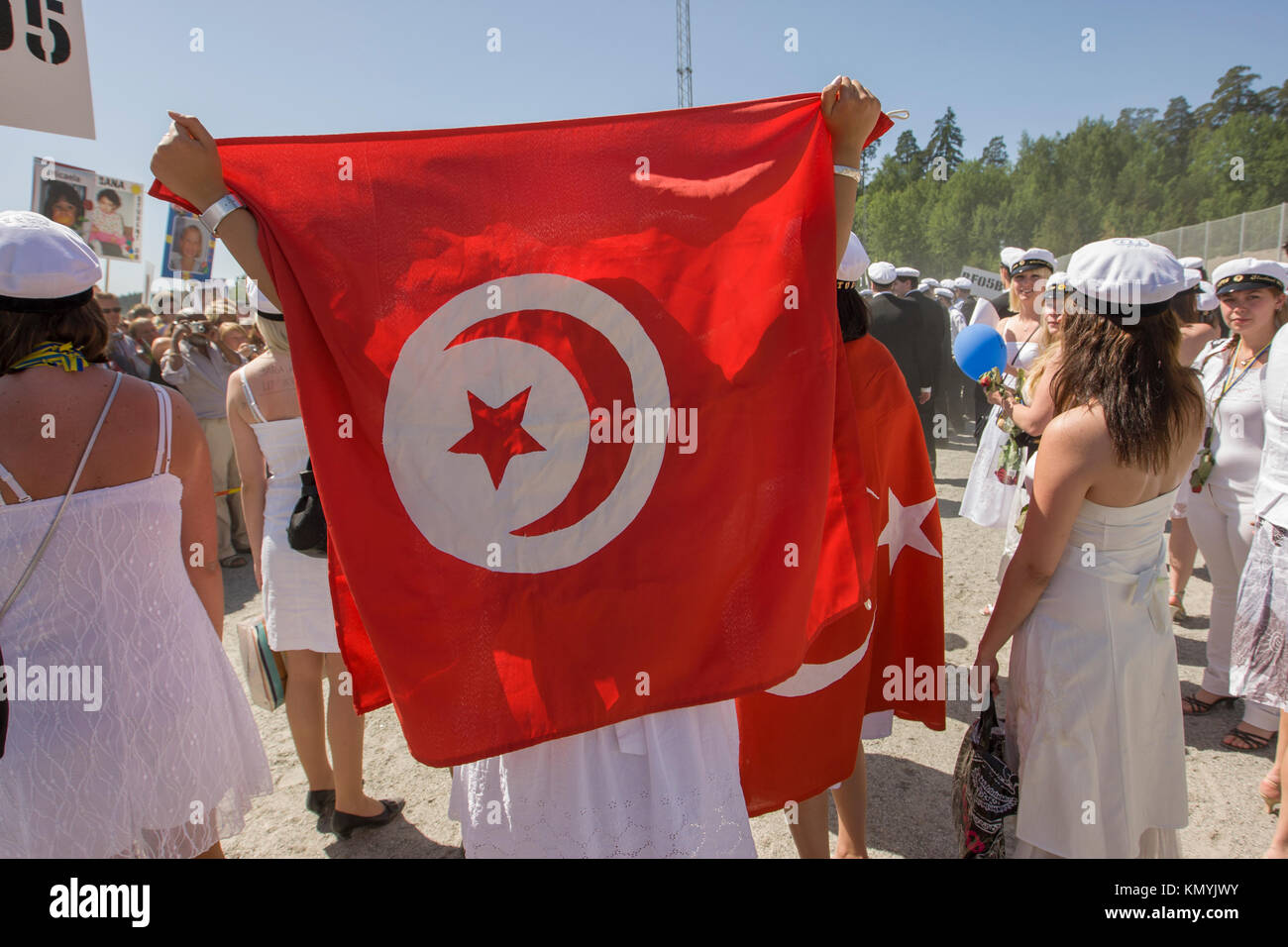 Pupils celebrating school leaving, Upplands Väsby, Sweden Stock Photo ...