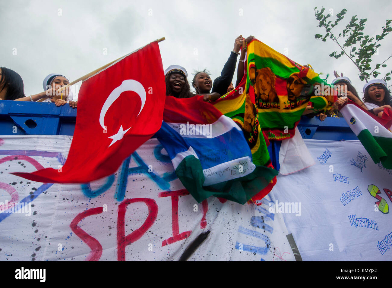 Pupils celebrating school leaving, Upplands Väsby, Sweden Stock Photo ...