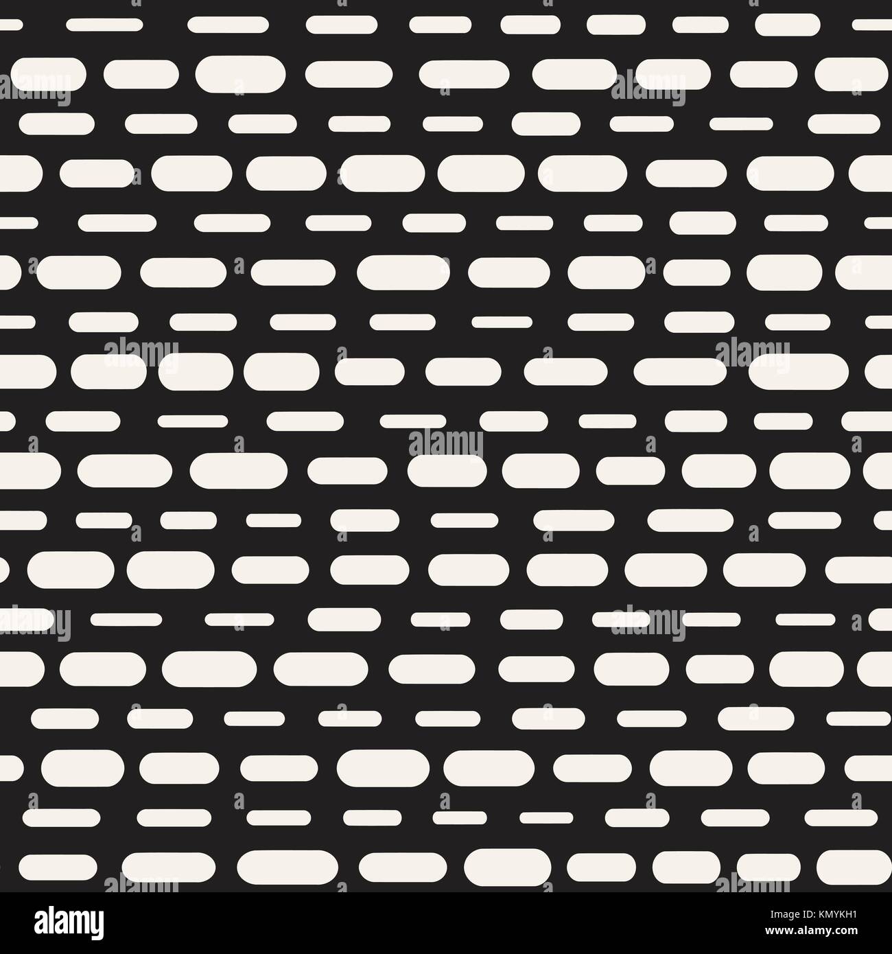 Black and White Irregular Rounded Dashed Lines Pattern. Modern Abstract ...
