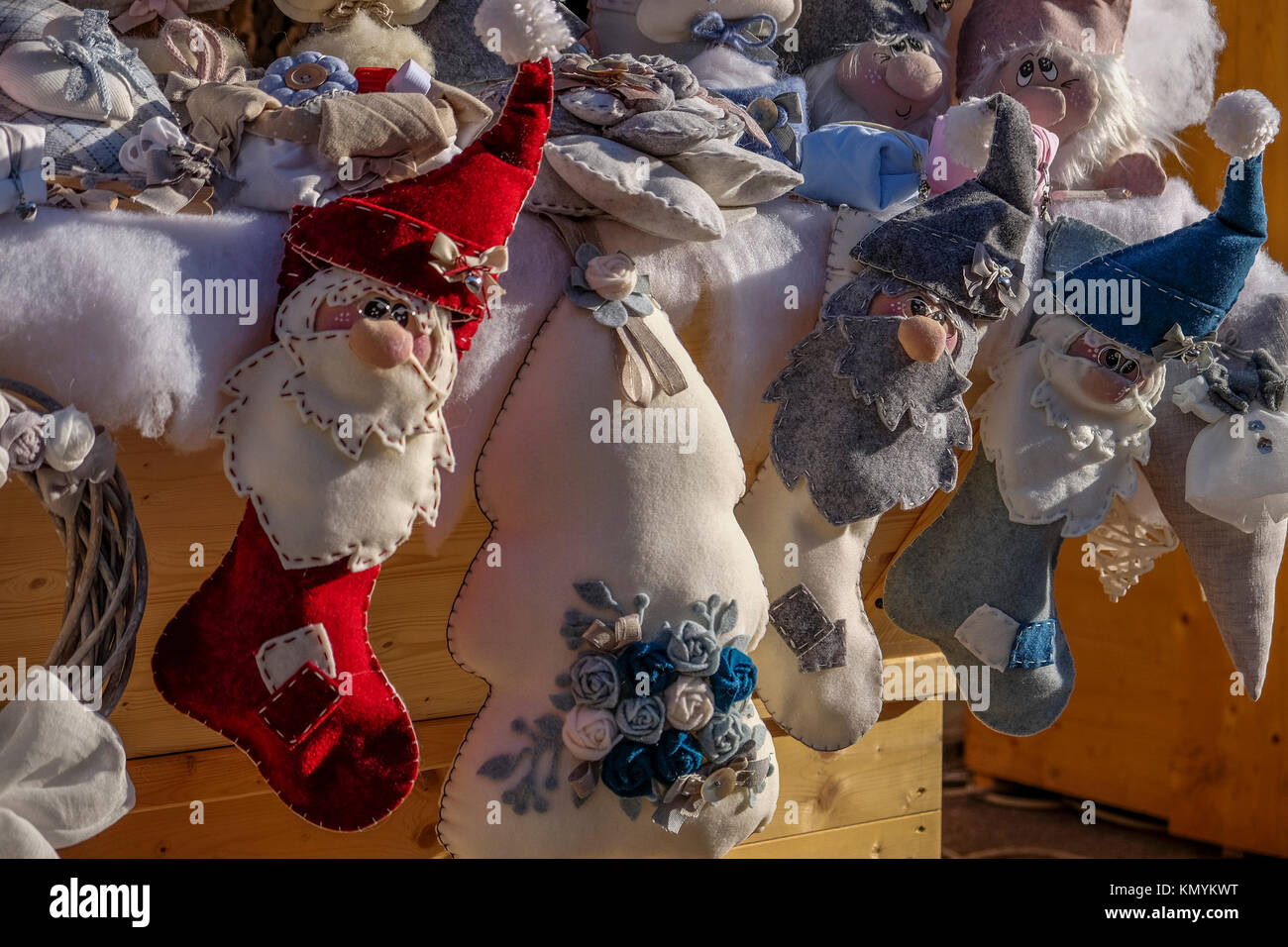 Locals and tourists visit the Christmas markets in the window in ...