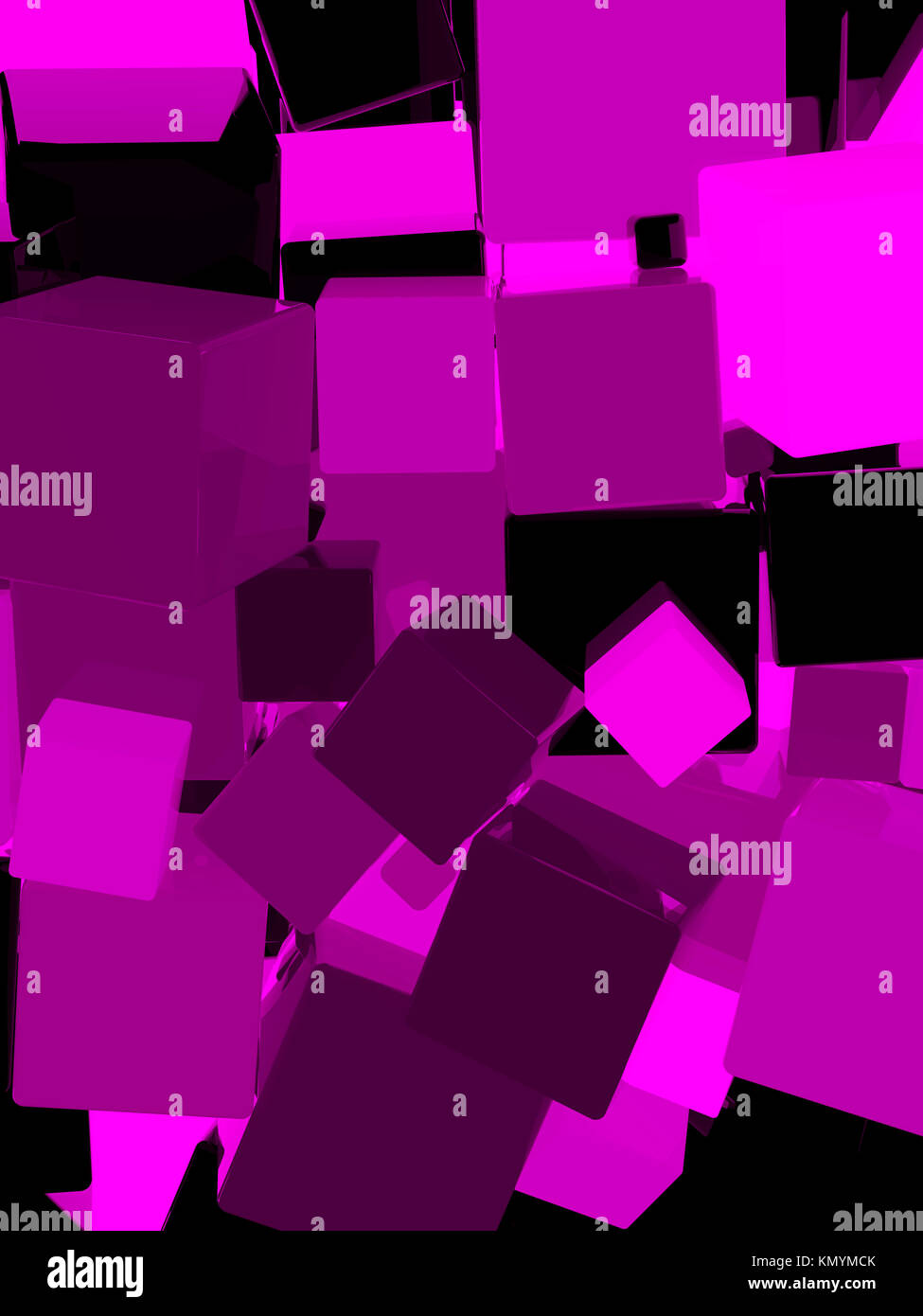 Shiny purple cube abstract background. 3d illustration Stock Photo - Alamy