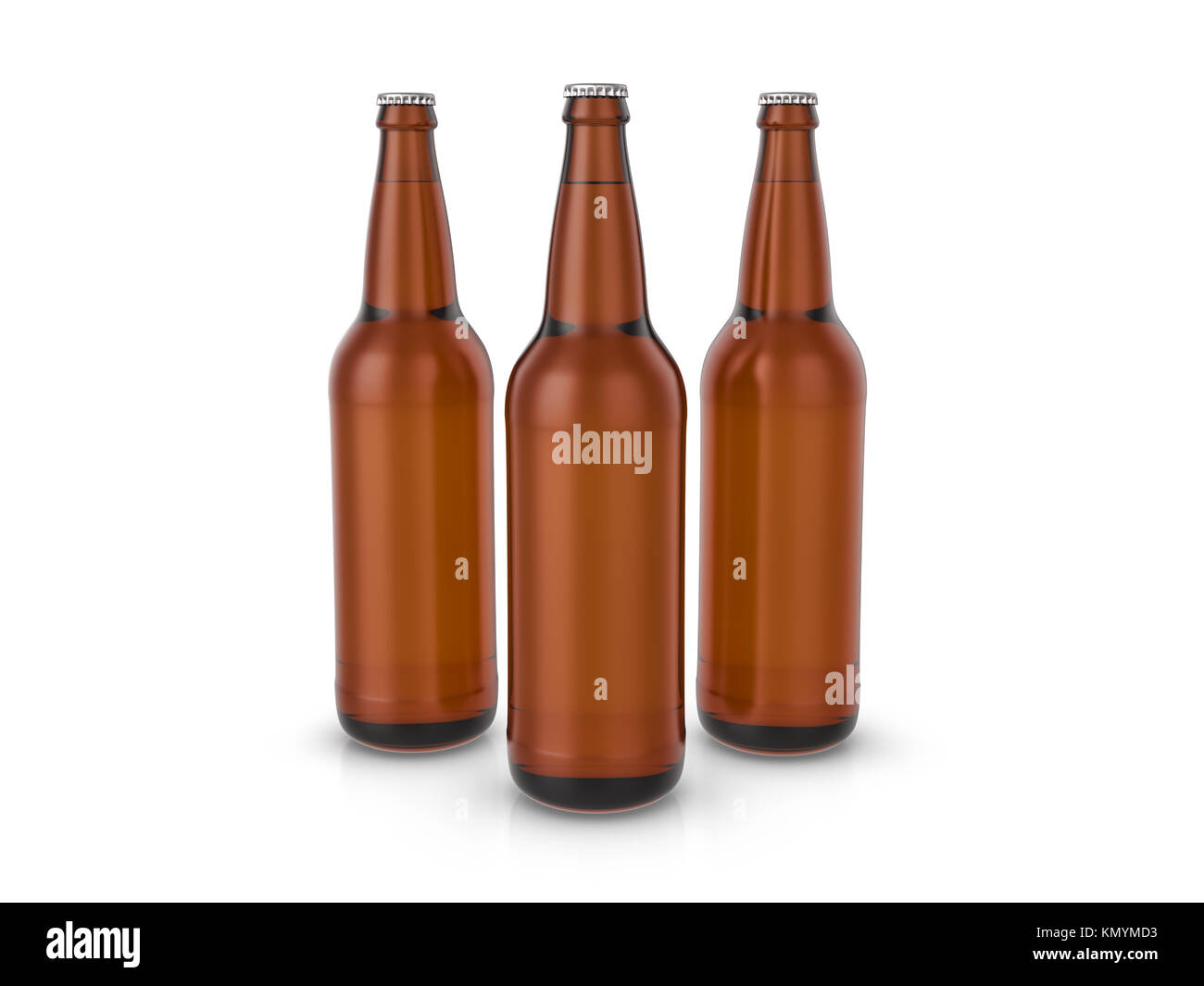 Beer bottles on a white background. 3D illustration Stock Photo - Alamy