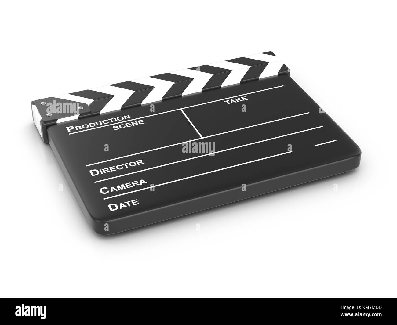 Clapper board on a white background. 3d illustration Stock Photo - Alamy