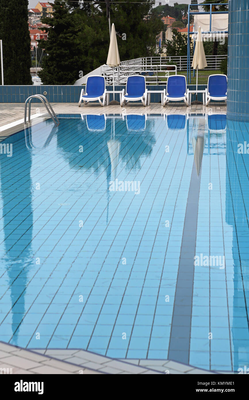 Calm Blue Water in Outdoor Swimming Pool Stock Photo - Alamy