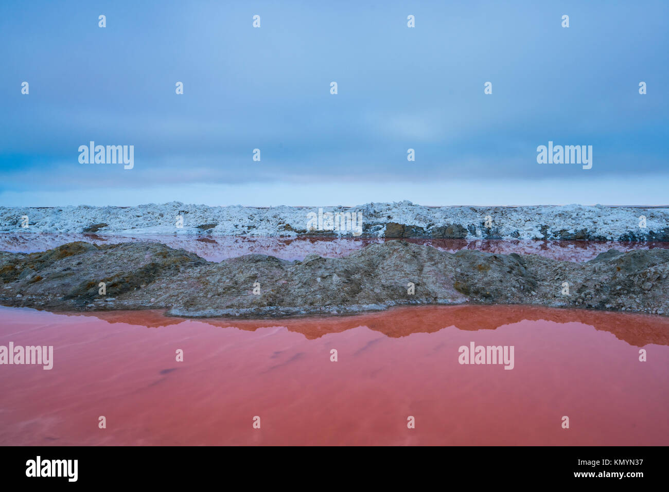 Salt evaporation ponds, also called salterns, salt works or salt pans ...