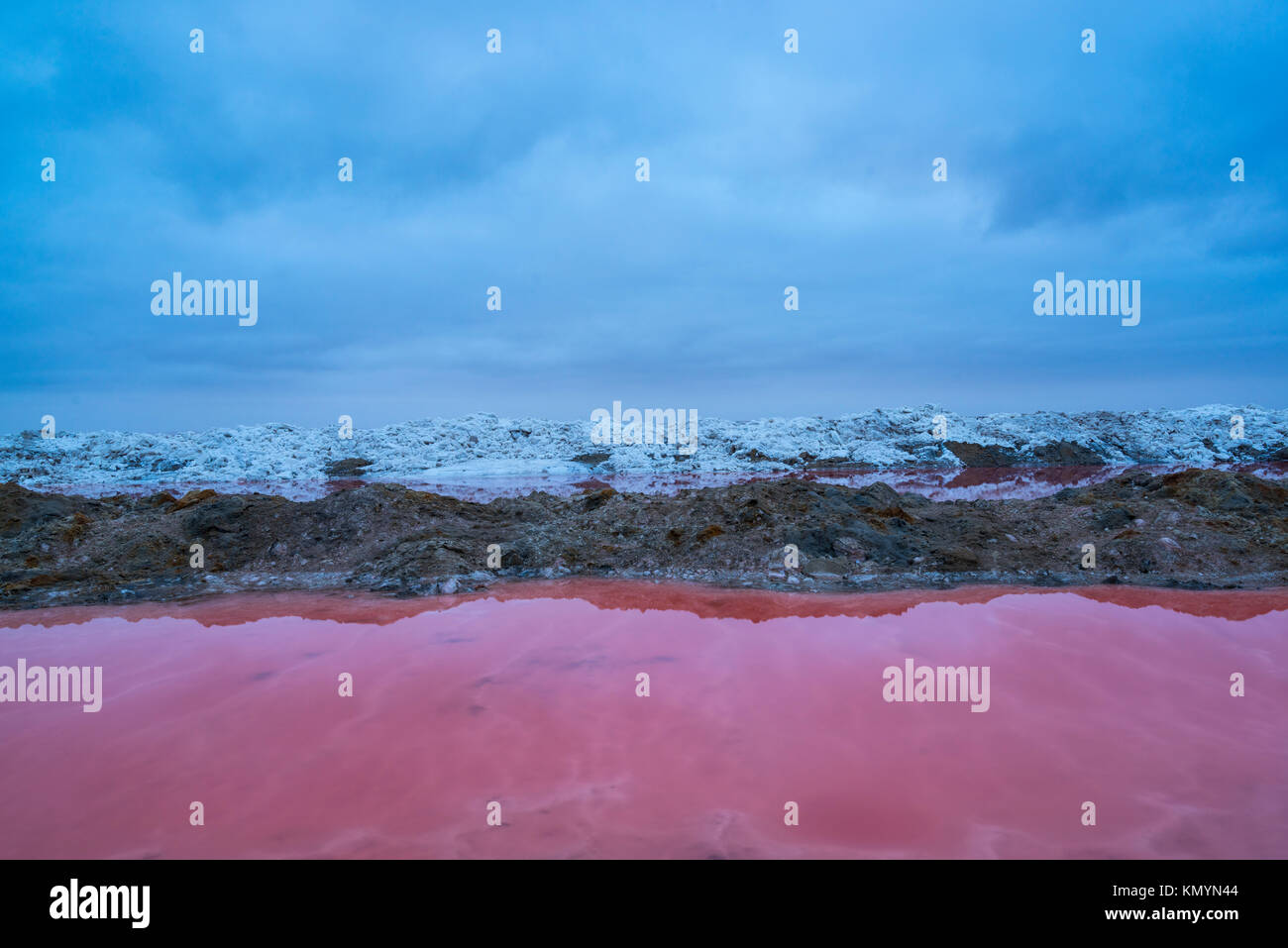 Salt evaporation ponds, also called salterns, salt works or salt pans ...