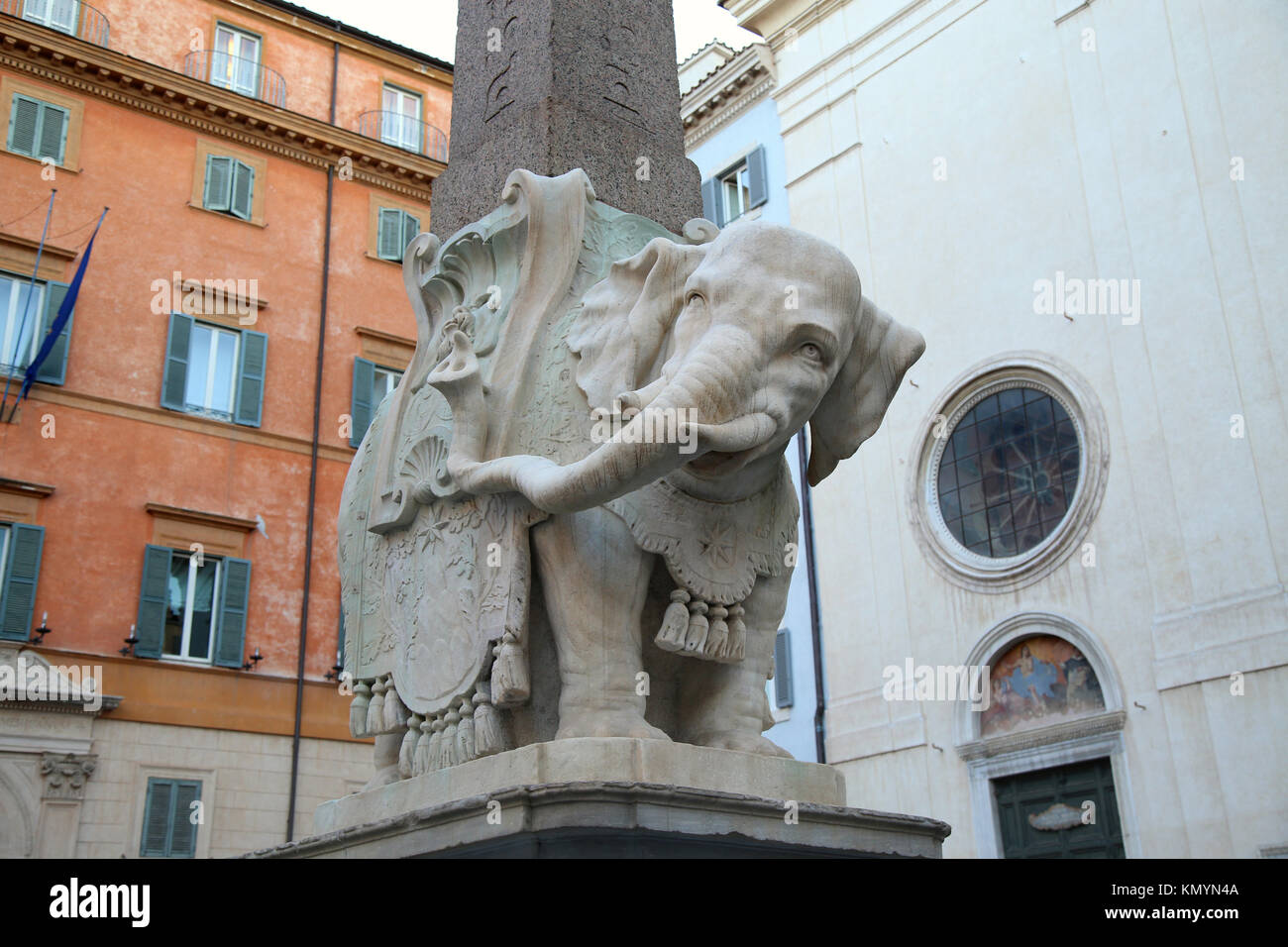 Monument of Elephant by Bernini on Piazza della Minerva in Rome, Italy ...