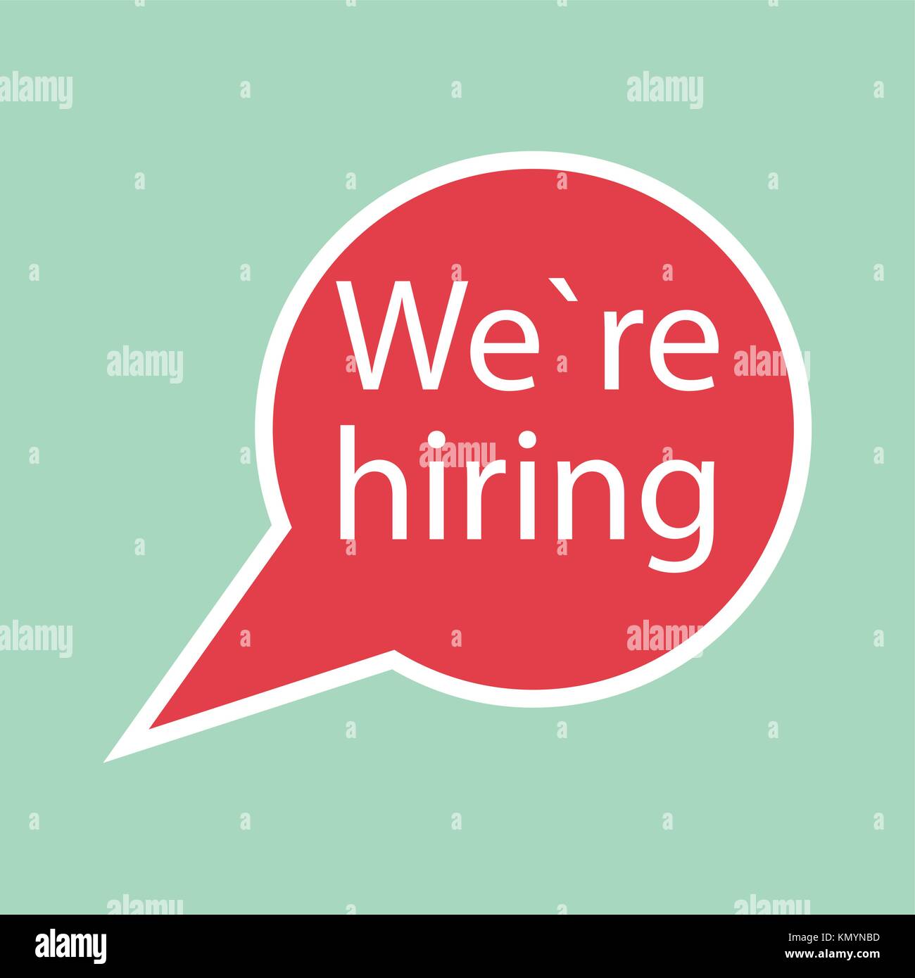 Speech bubble we are hiring. Vector announcement message for employer ...