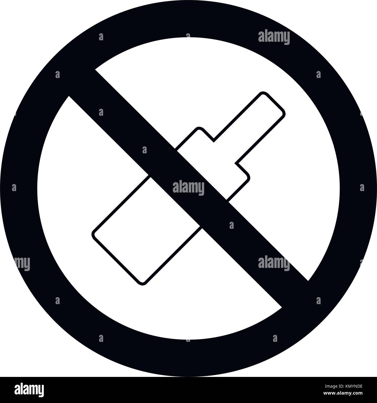 Ban bottle alcohol symbol. Addiction banner alcoholic, vector ...