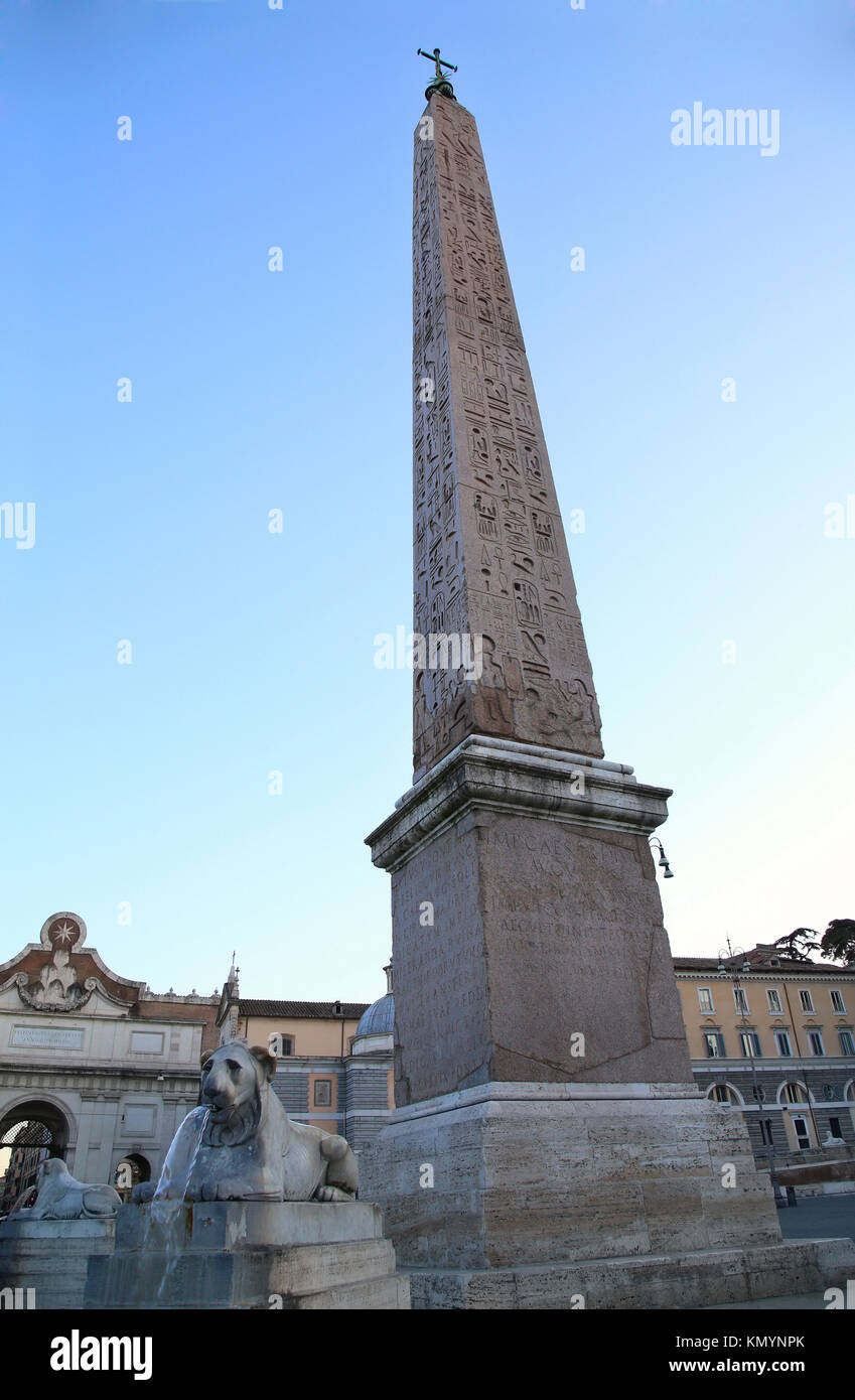 Piazza del Popolo and Flaminio Obelisk in Rome, Italy ( photographed ...