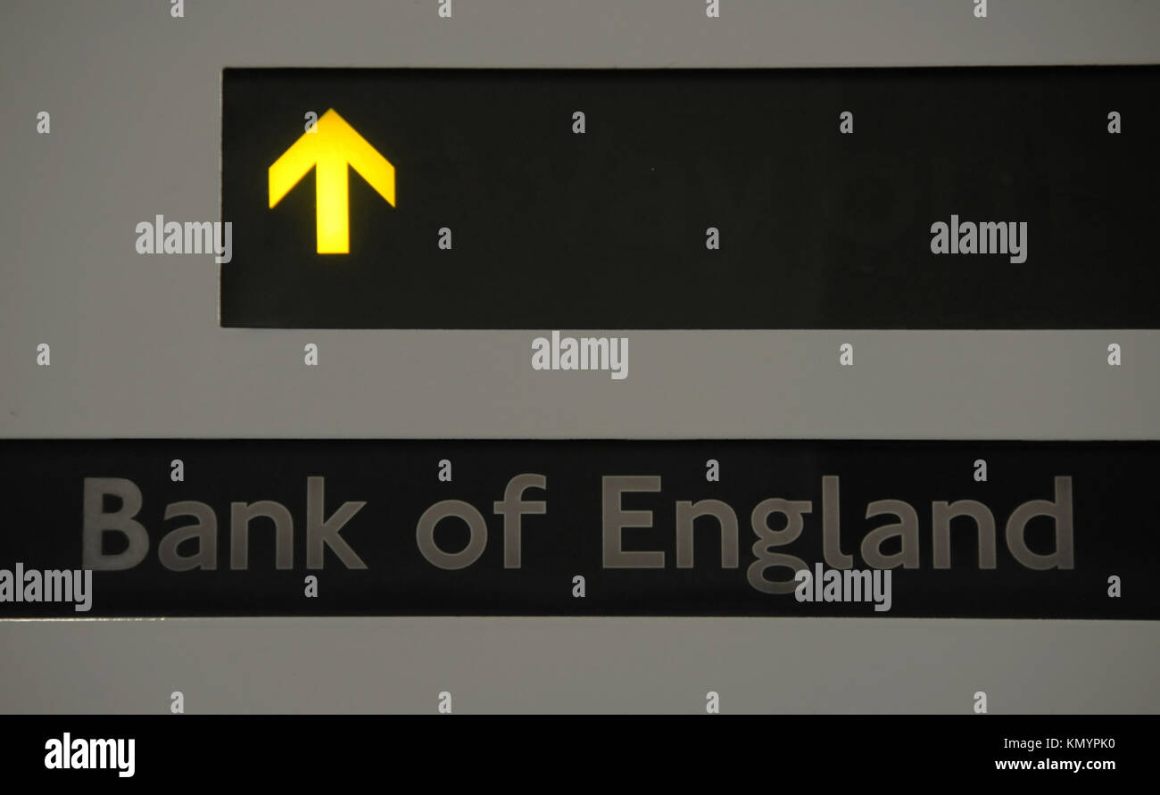 Signs from Bank underground station, London, UK Stock Photo - Alamy