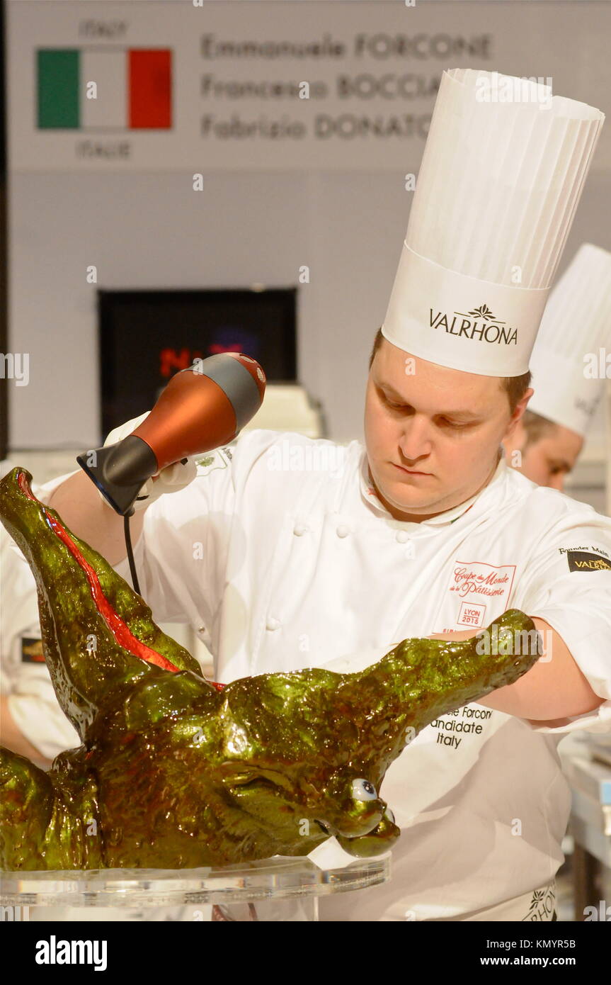 Finale test for Pastry World Cup candidates, Lyon, France Stock Photo ...