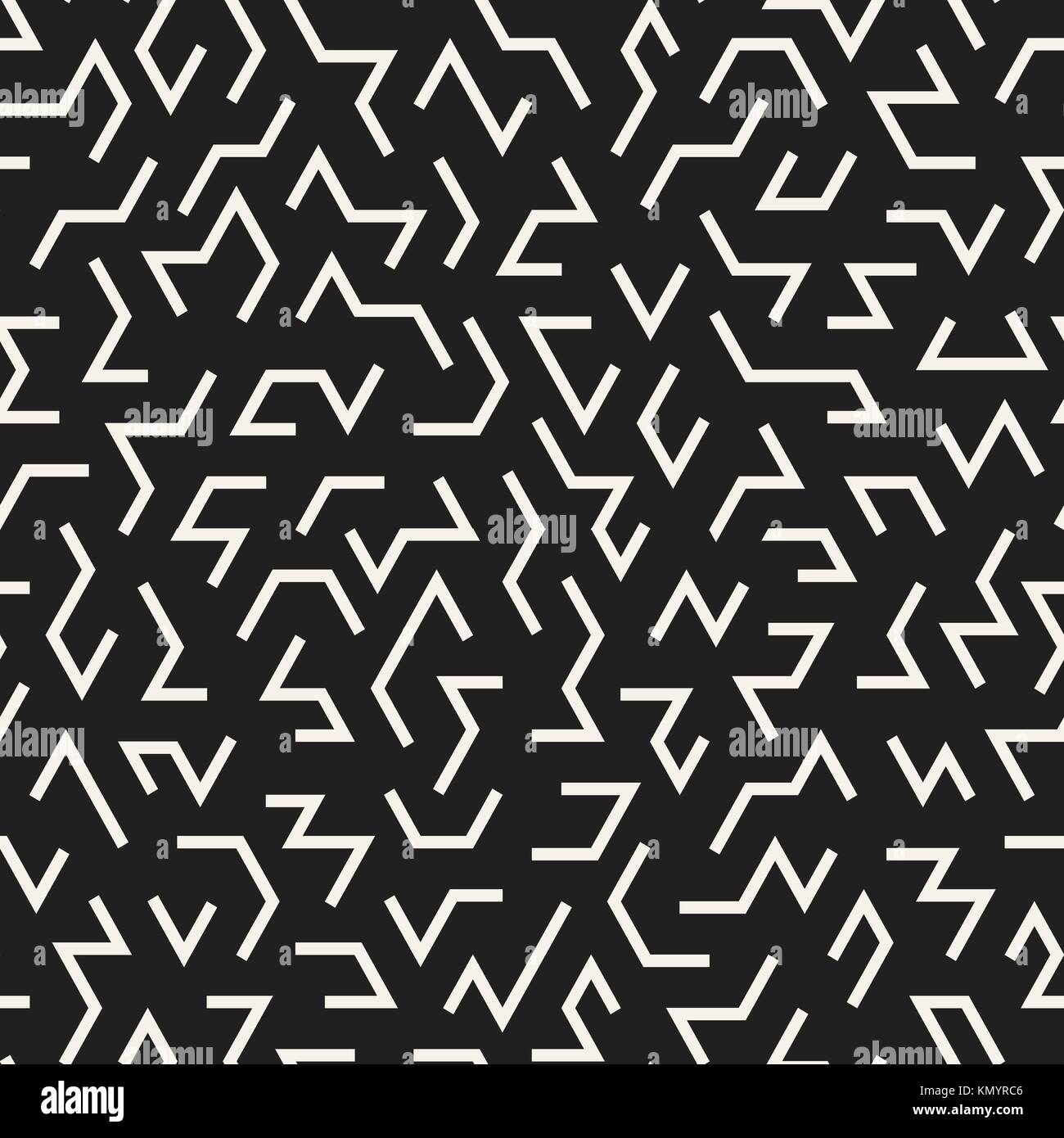 Irregular Tangled Shapes. Abstract Geometric Background Design. Vector Seamless Black and White ...