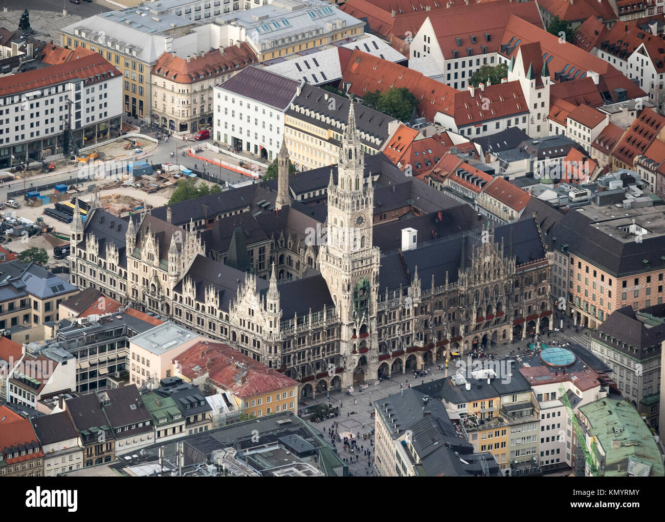aerial view of the Rathaus, Town Hall, Munich, Bavaria, Germany Stock ...