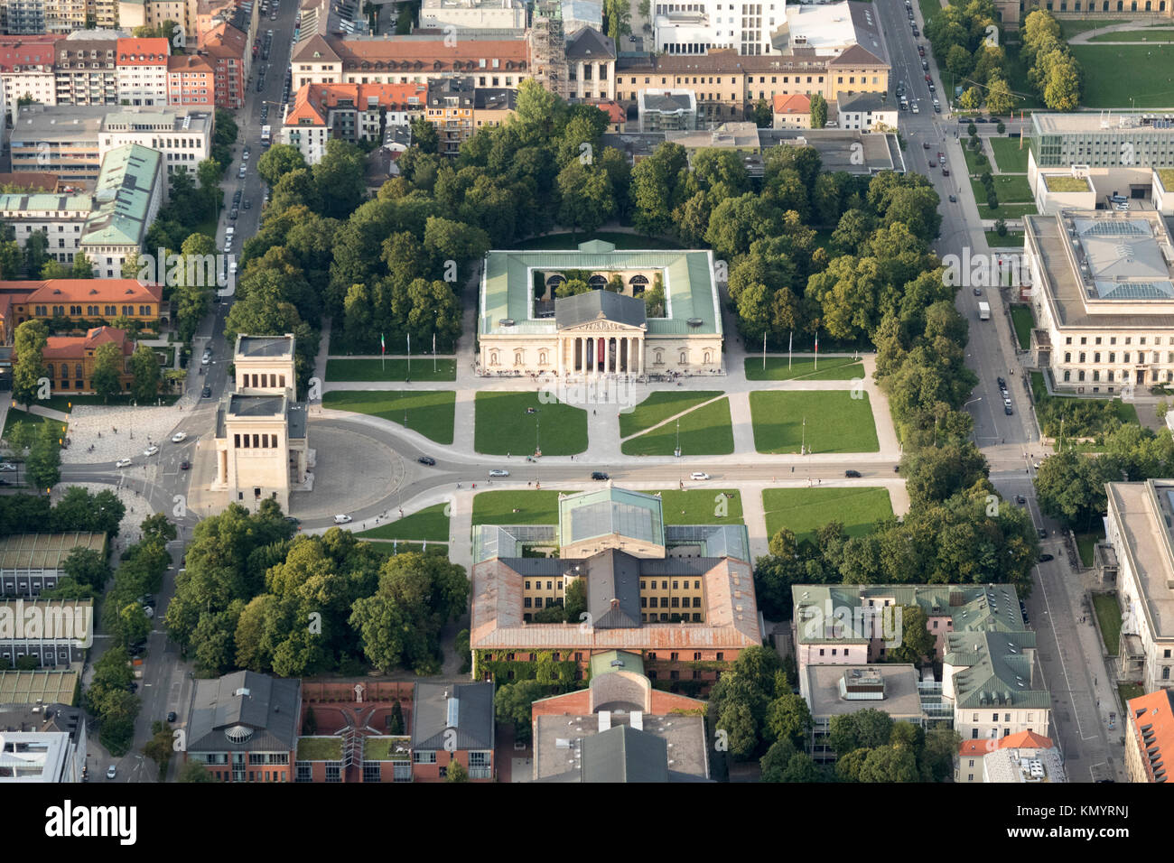 aerial view of Königsplatz, King's Square, Munich, Germany Stock Photo ...