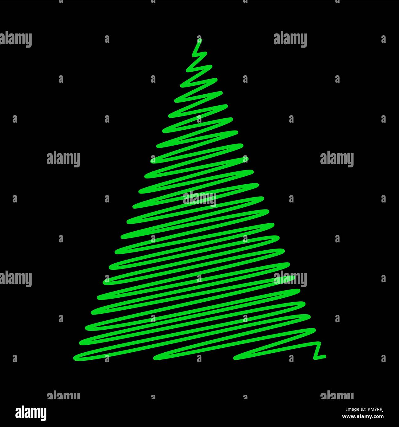 Green christmas tree scribble hi-res stock photography and images - Alamy