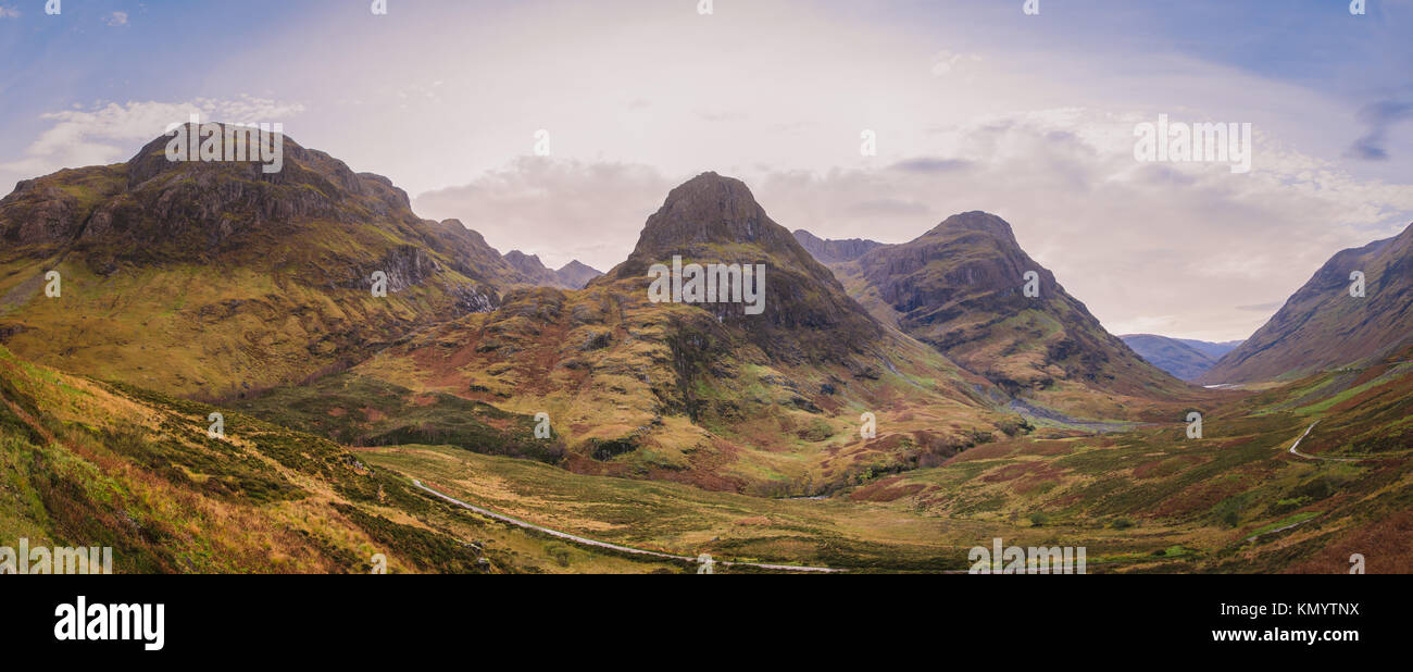 Autumn mountain panorama Glencoe - Scotland Stock Photo - Alamy