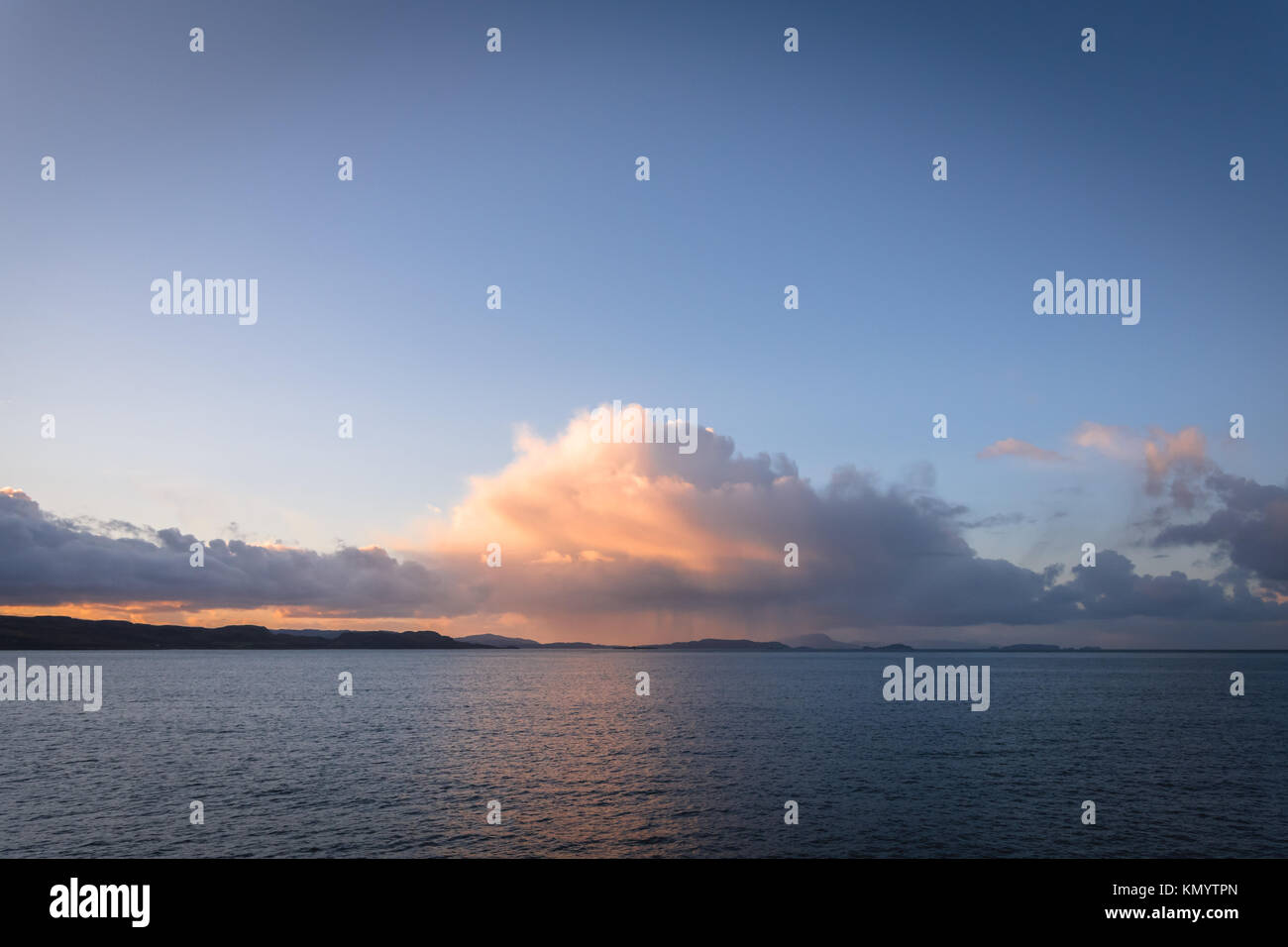 Sunrise over the sea looking out from the Isle of Mull Stock Photo - Alamy