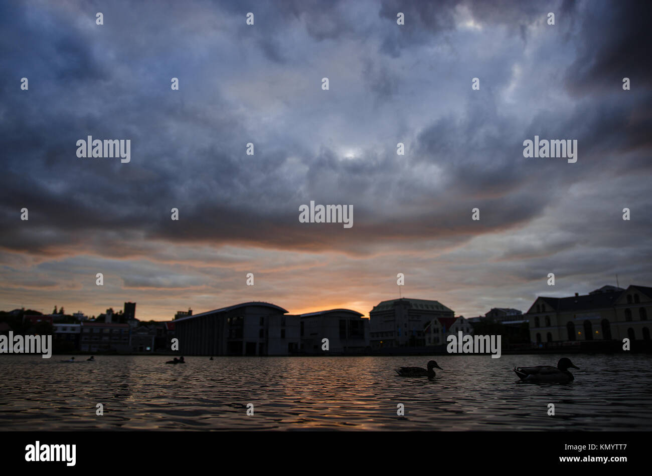 Dramatic summer sunset, Reykjavik Iceland Stock Photo - Alamy