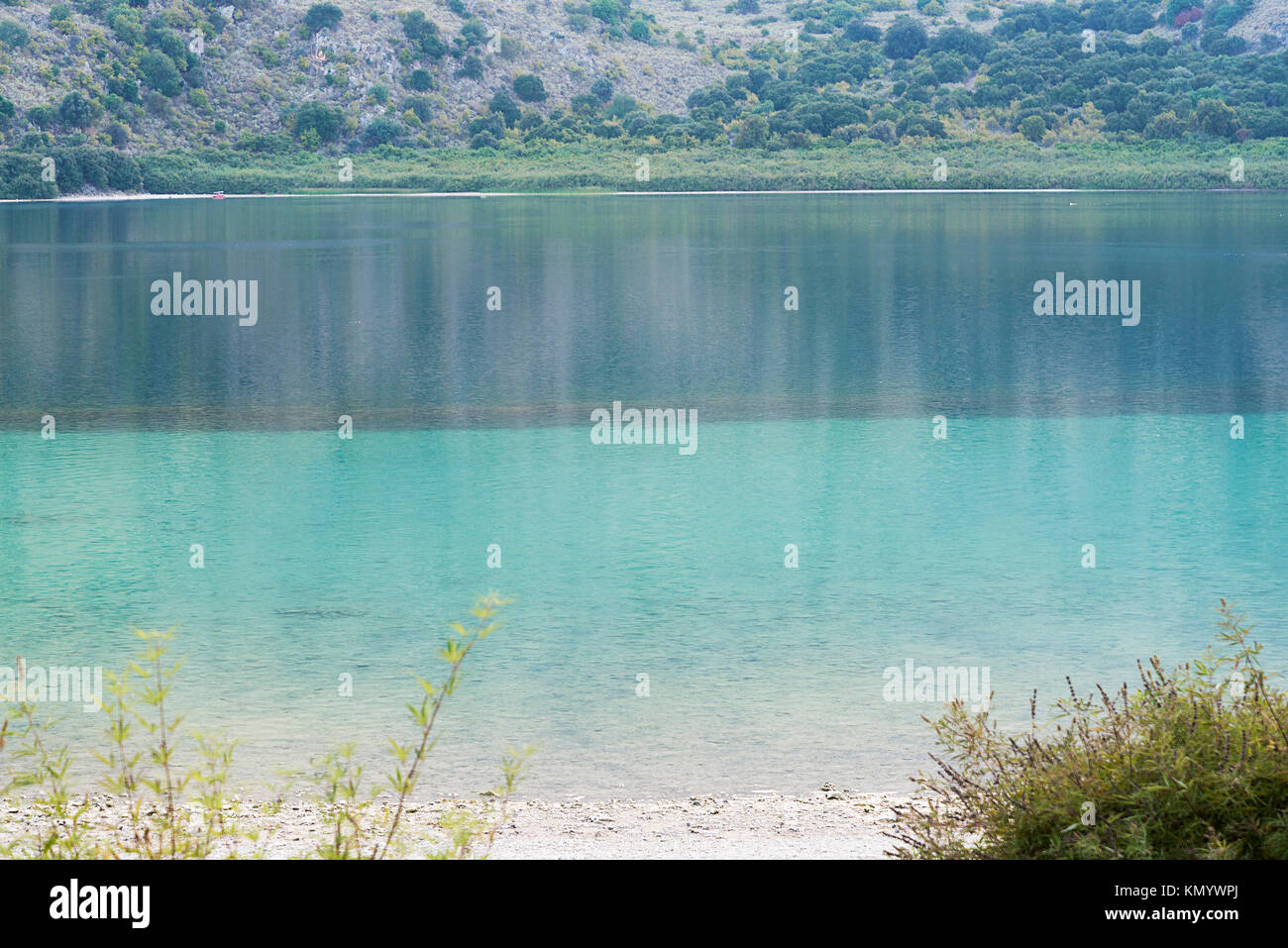 View of lake closeup. The turquoise water. the island of Crete Stock ...