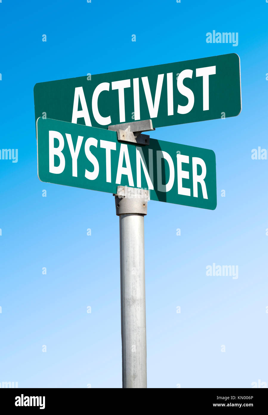 activist and bystander sign Stock Photo - Alamy