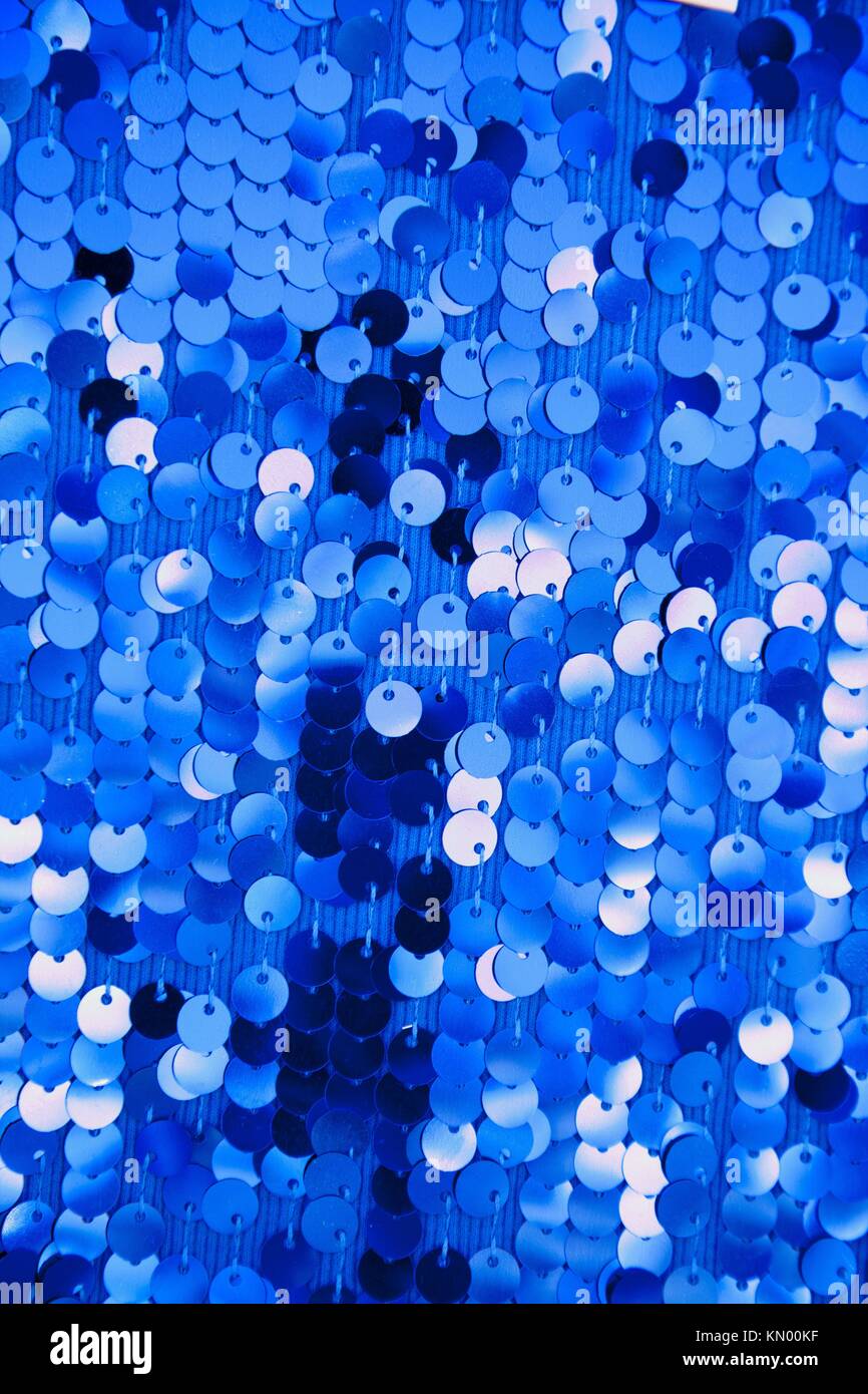 Blue sequins fabric hi-res stock photography and images - Alamy