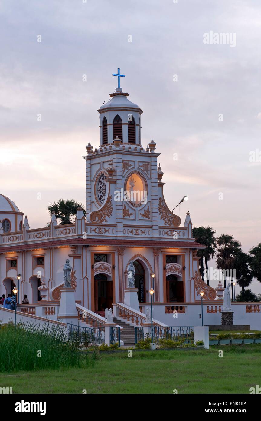 Intricate architecture at a local church in Pondicherry India Stock ...