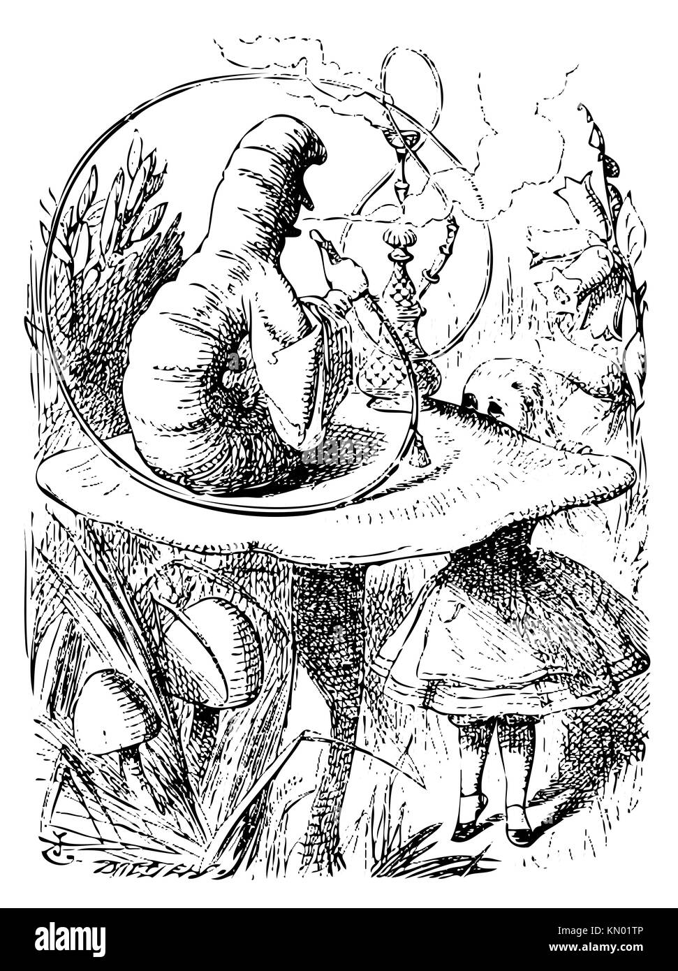 Alice In Wonderland Drawing Black And White