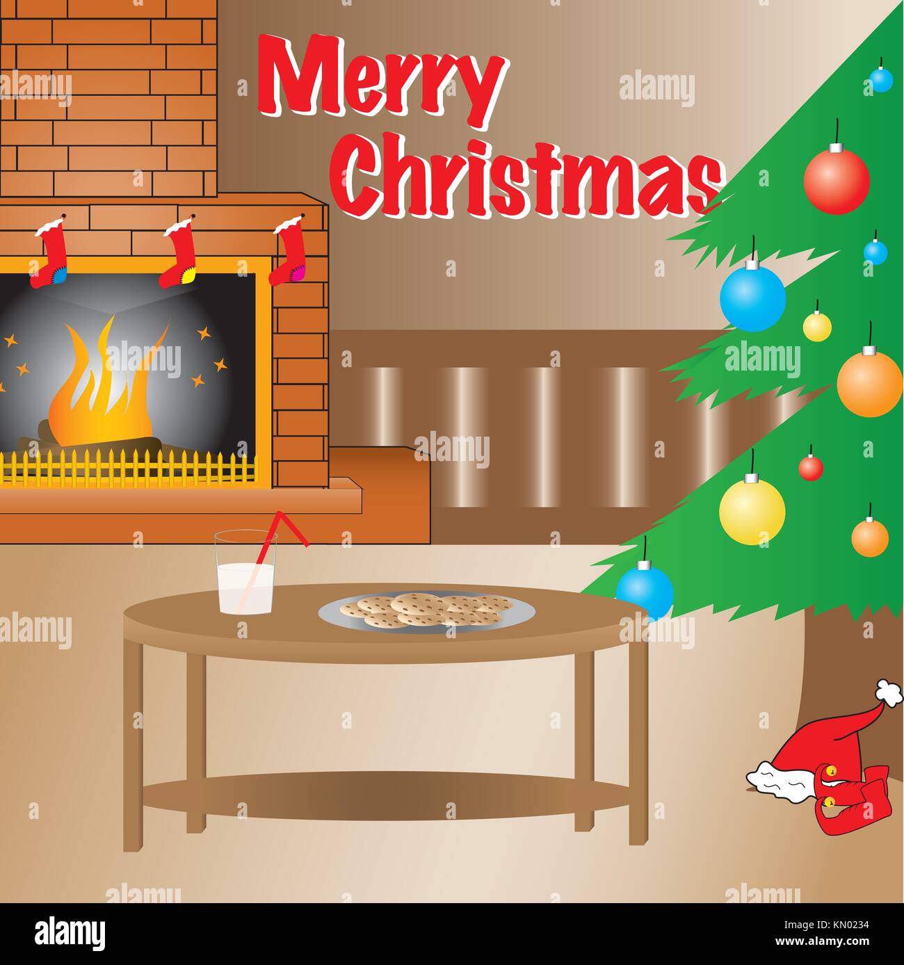 Warn Christmas setup, full vector Stock Photo - Alamy