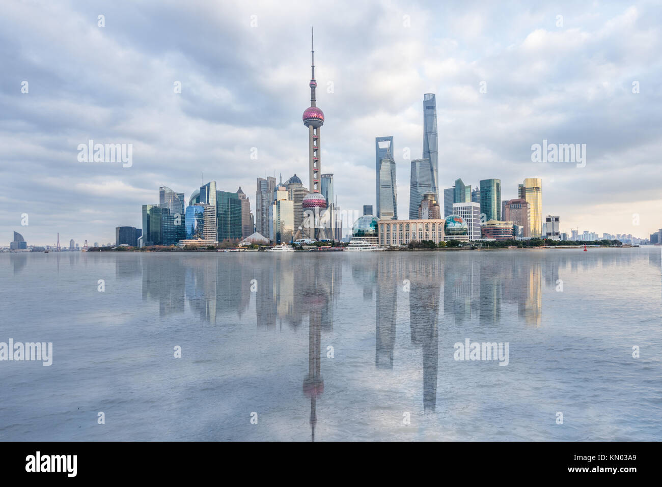 Shanghai skyline panorama,landmarks of Shanghai with Huangpu river in ...