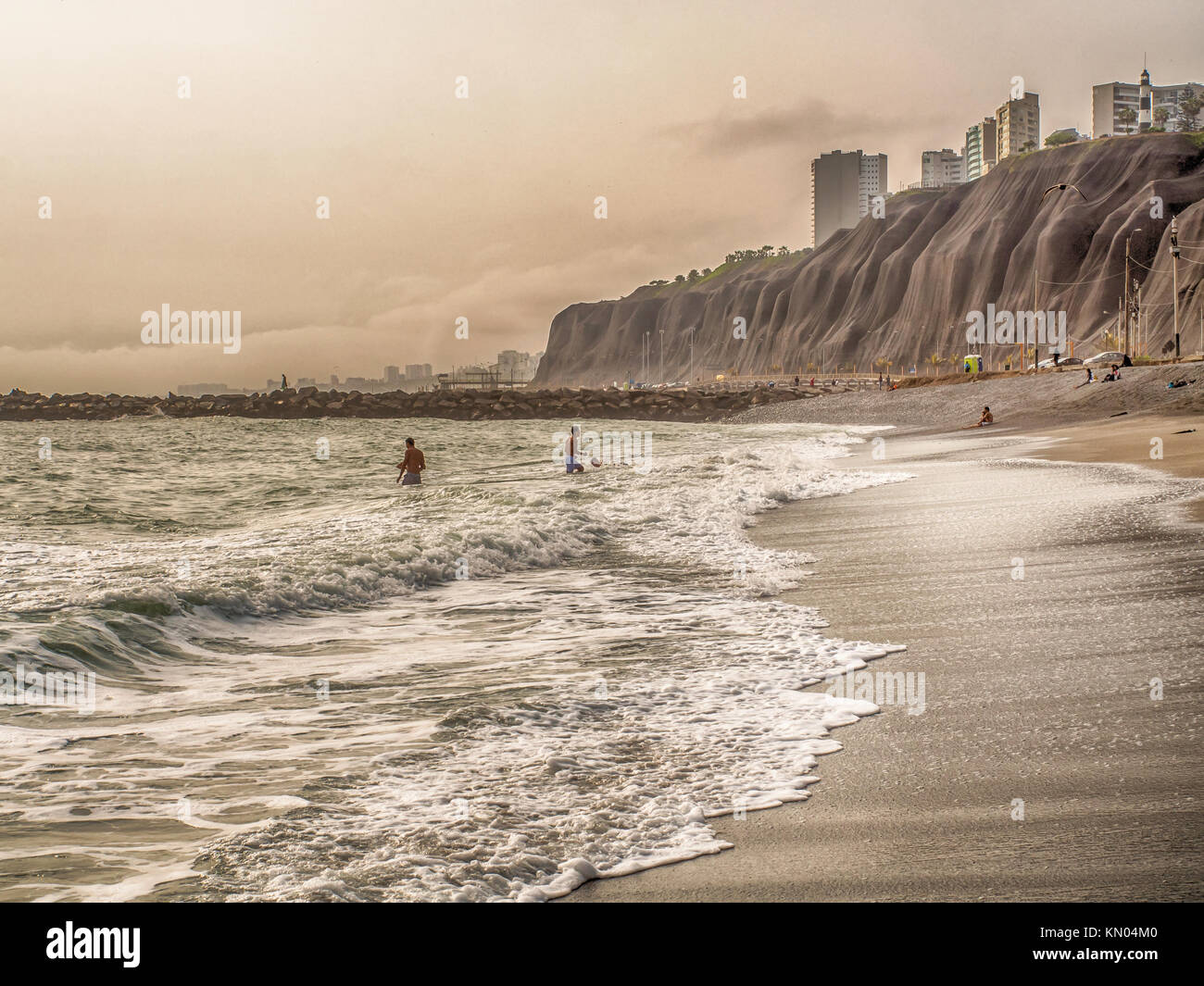 Lima, Peru - September 23, 2017: Beautiful view of Lima coastline from ...