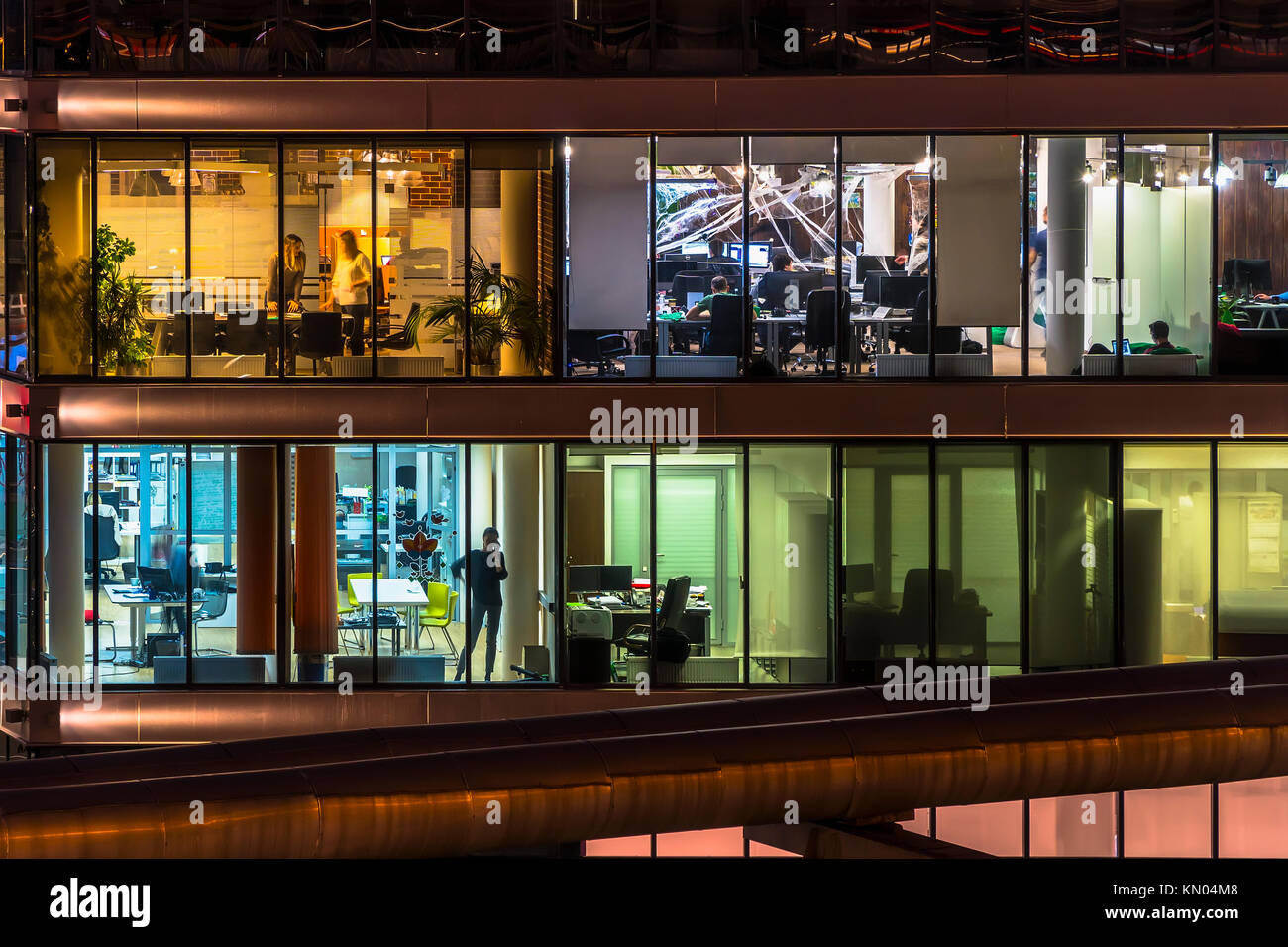 office workers during operation and at the end of working day Stock ...