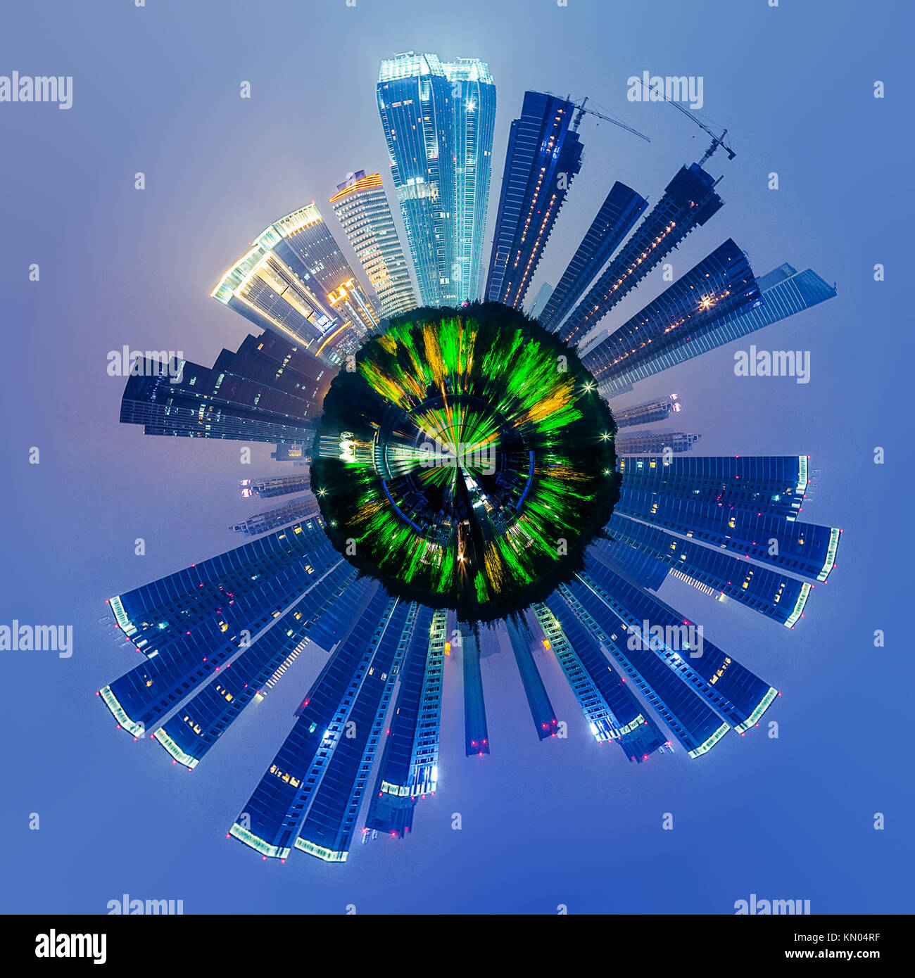 cityscape with little planet effect,night view Stock Photo - Alamy