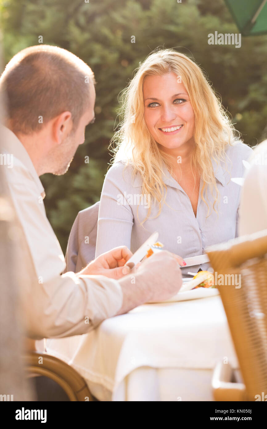 Businesspeople Having Lunch In Restaurant Stock Photo Alamy businesspeople-having-lunch-in-restaurant-stock-photo-alamy