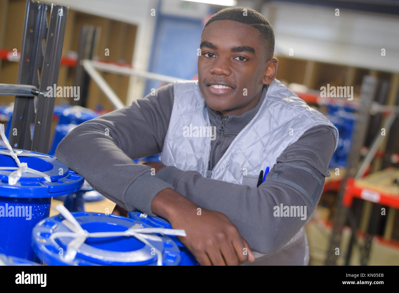 logistics manager warehouse portrait Stock Photo - Alamy