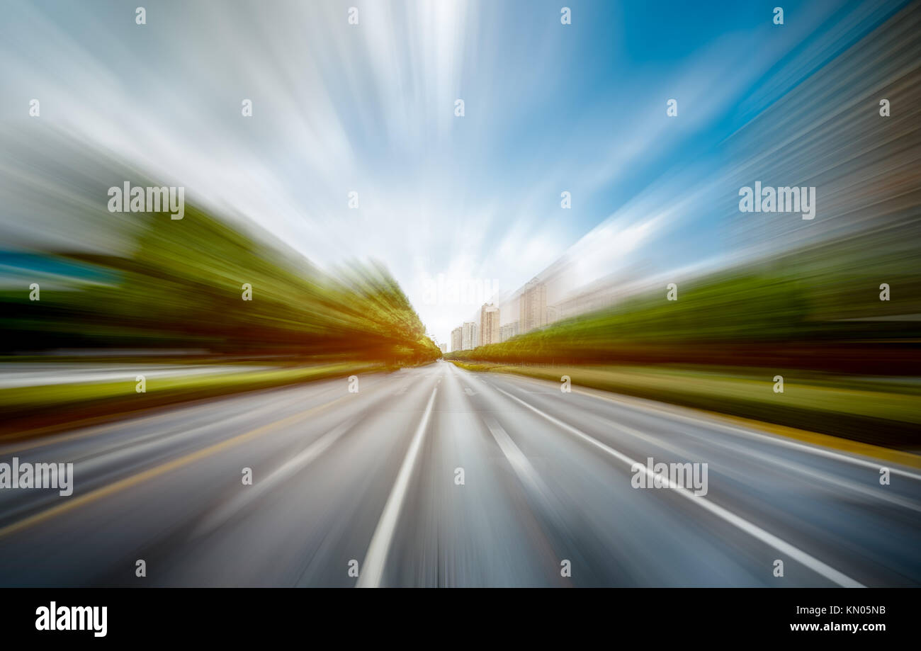 empty road in Shanghai town Square Stock Photo - Alamy