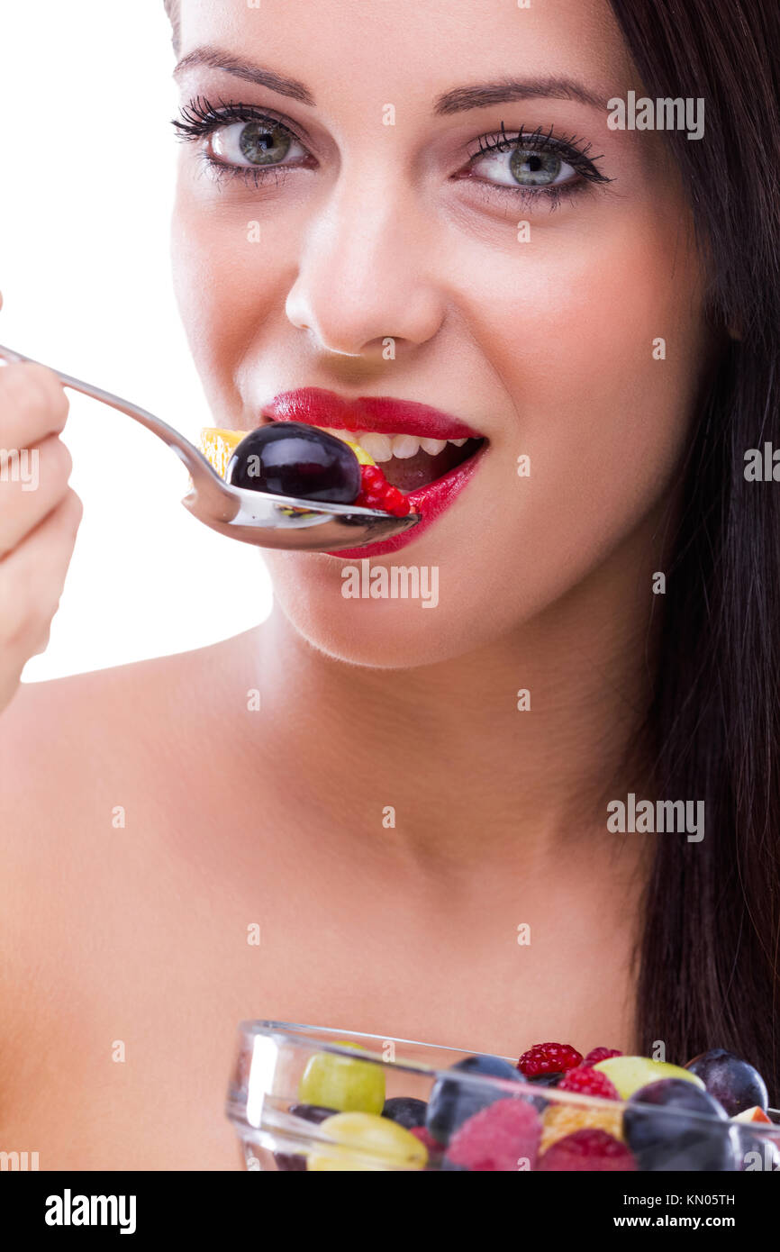 Female eating salad hi-res stock photography and images - Alamy