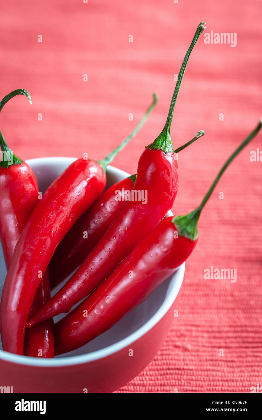 Fresh red chili peppers Stock Photo - Alamy