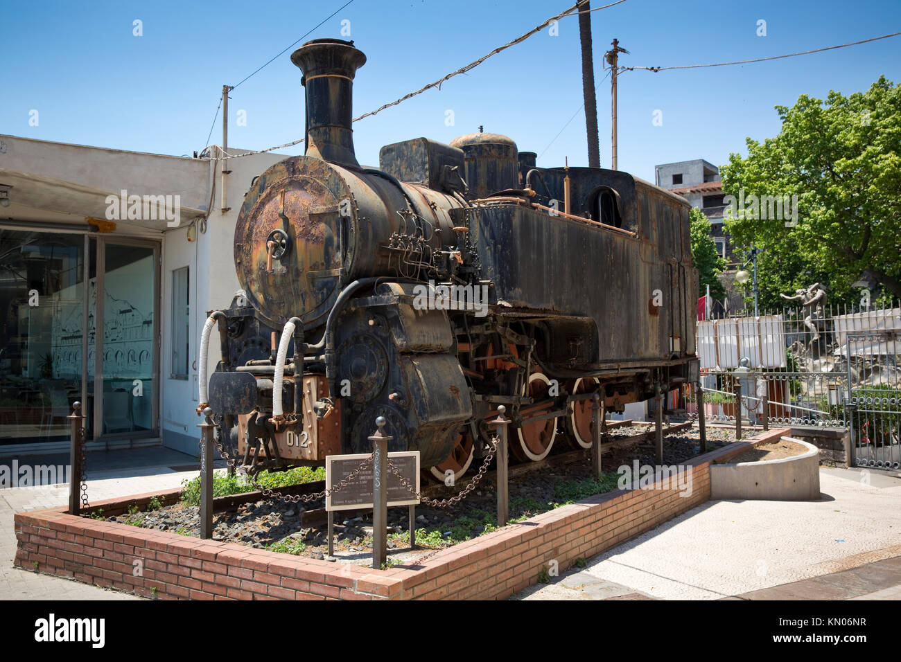 Old Steam Engine at Catania Station, Sicily, Italy, Europe - June 2015 ...