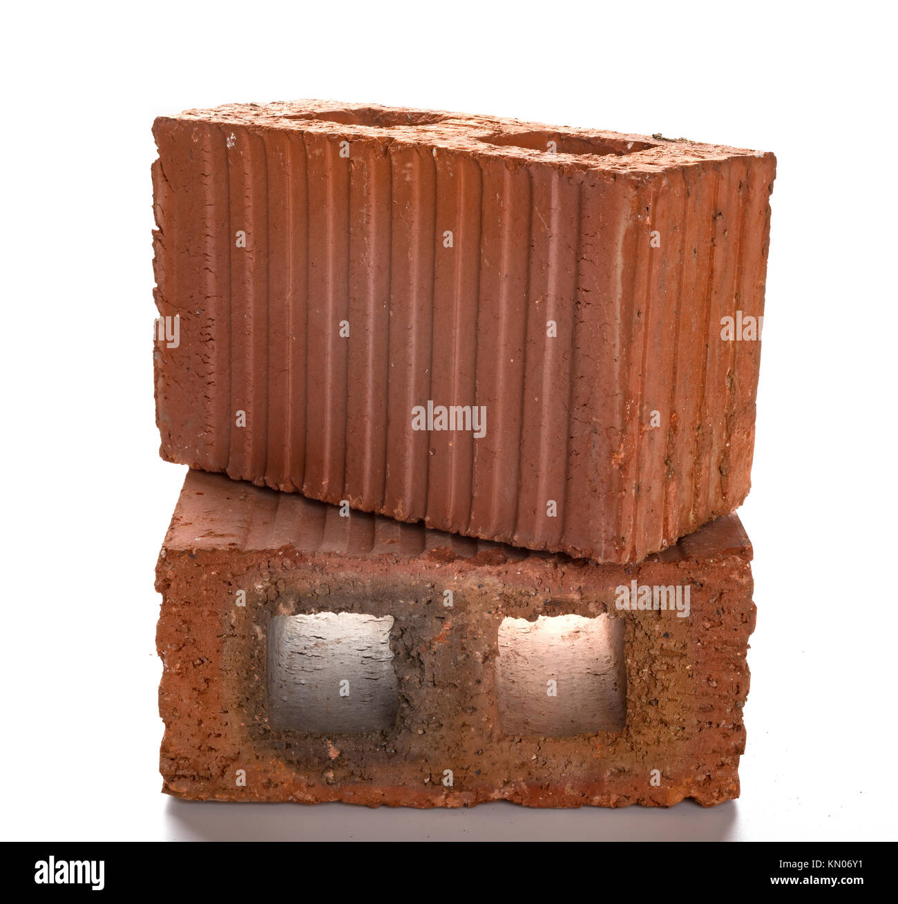 two bricks on a white background Stock Photo - Alamy