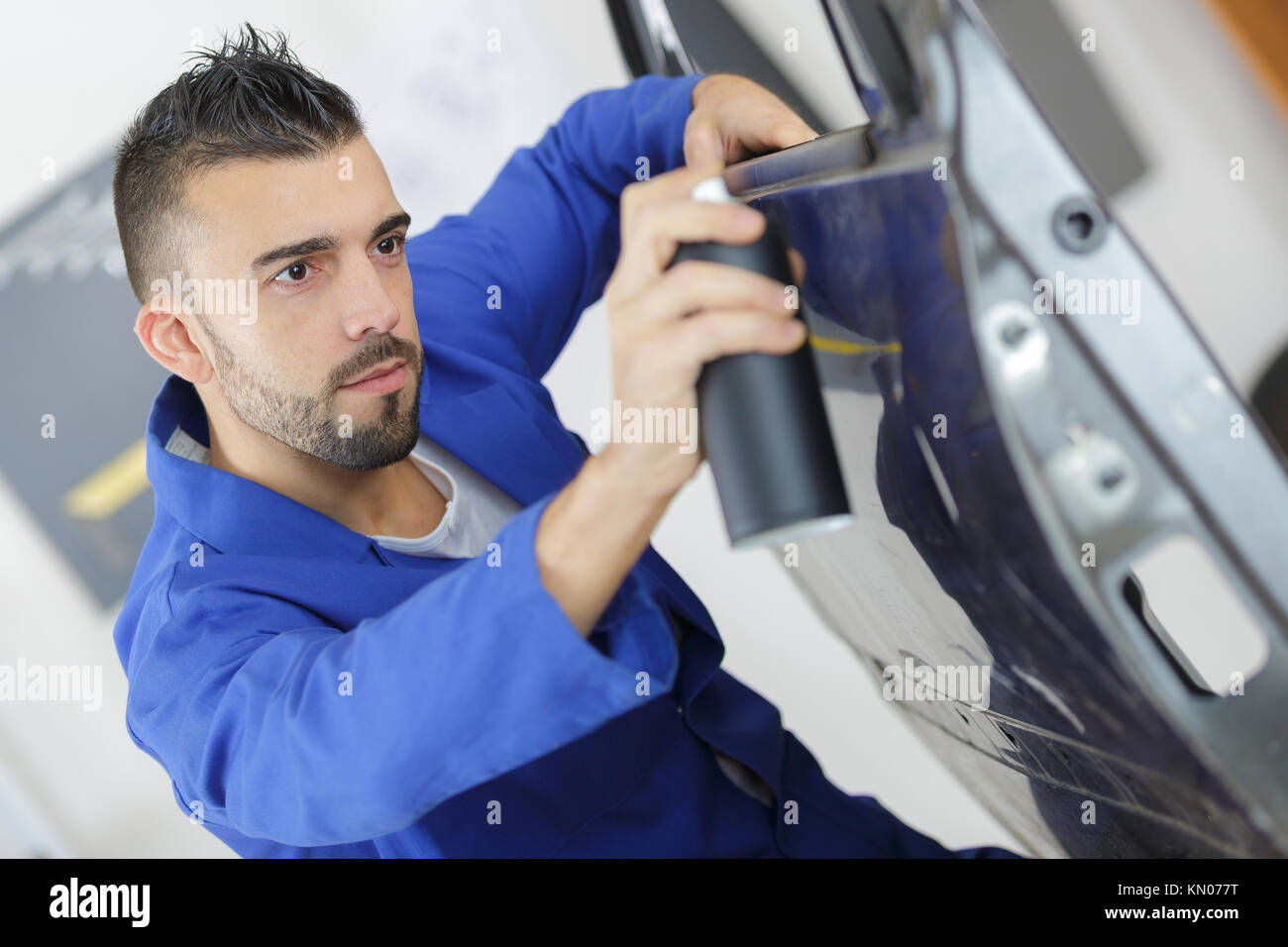 coach builder painting a car Stock Photo - Alamy