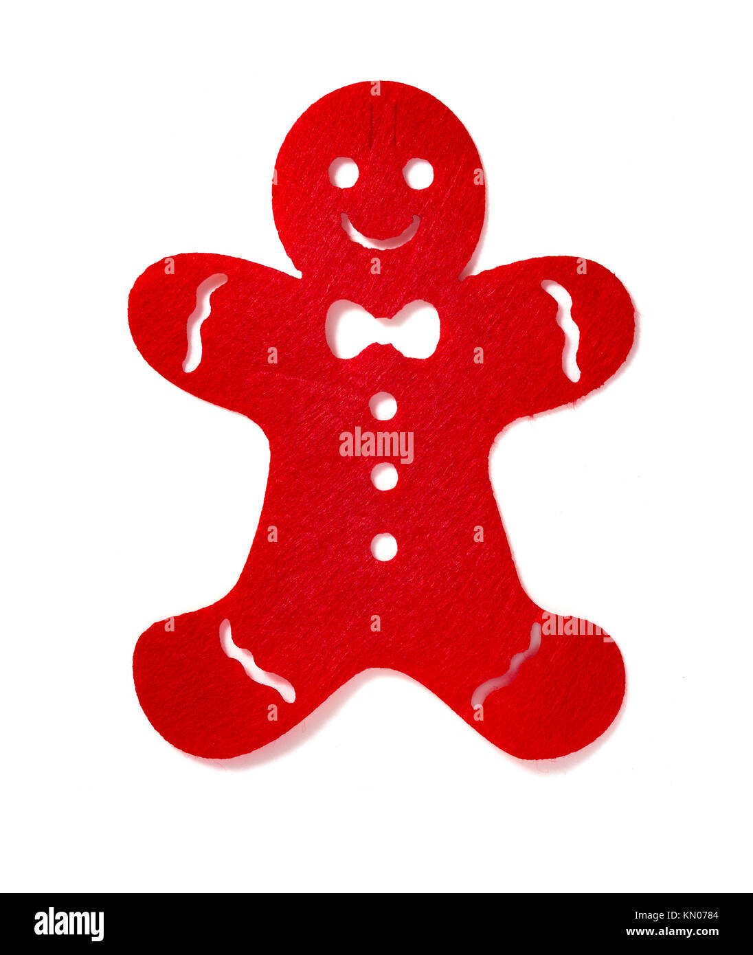 flat red gingerbread man on a white background Stock Photo - Alamy
